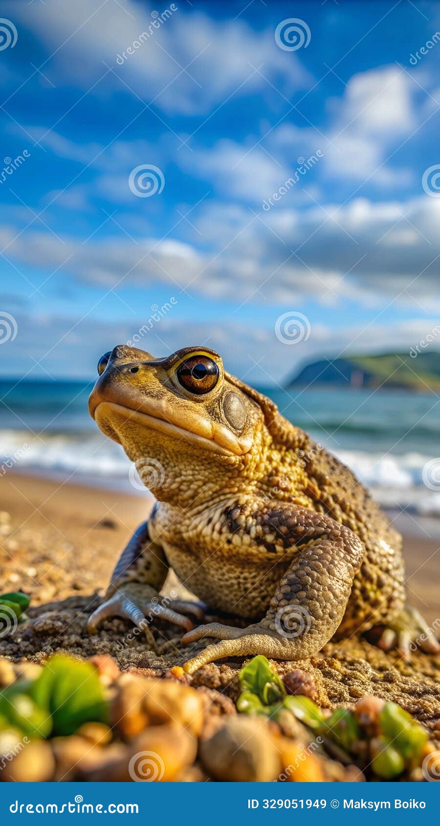 Common Toad Frog Stands Ocean Stock Illustration - Illustration of ...