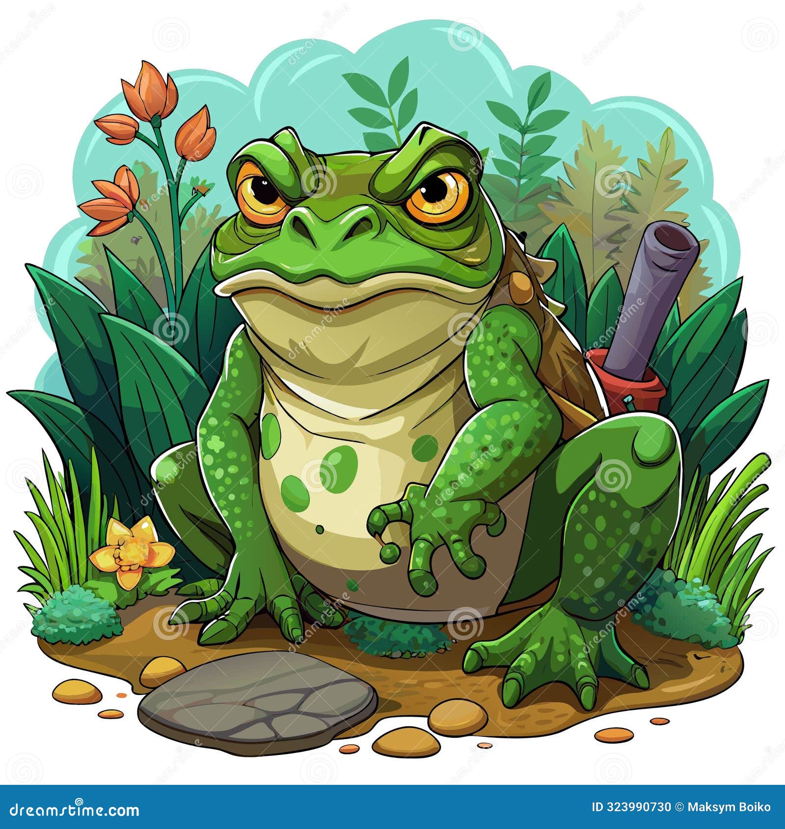 Common Toad Frog Useful Angry Garden Vector Stock Illustration ...