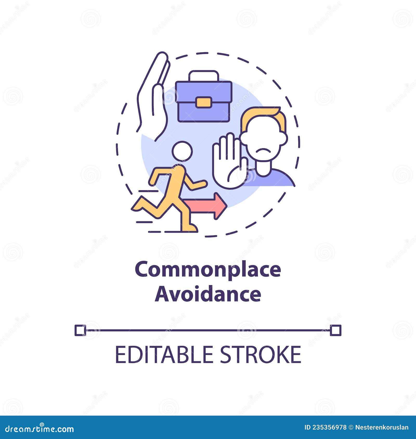 Commonplace Avoidance Concept Icon Vector Illustration | CartoonDealer ...