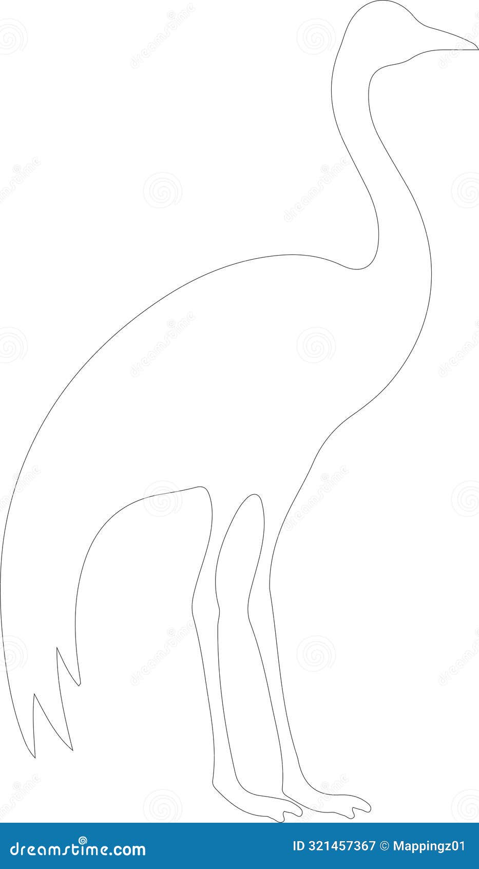 Commonrhea Outline Silhouette Generative Ai Stock Vector - Illustration ...