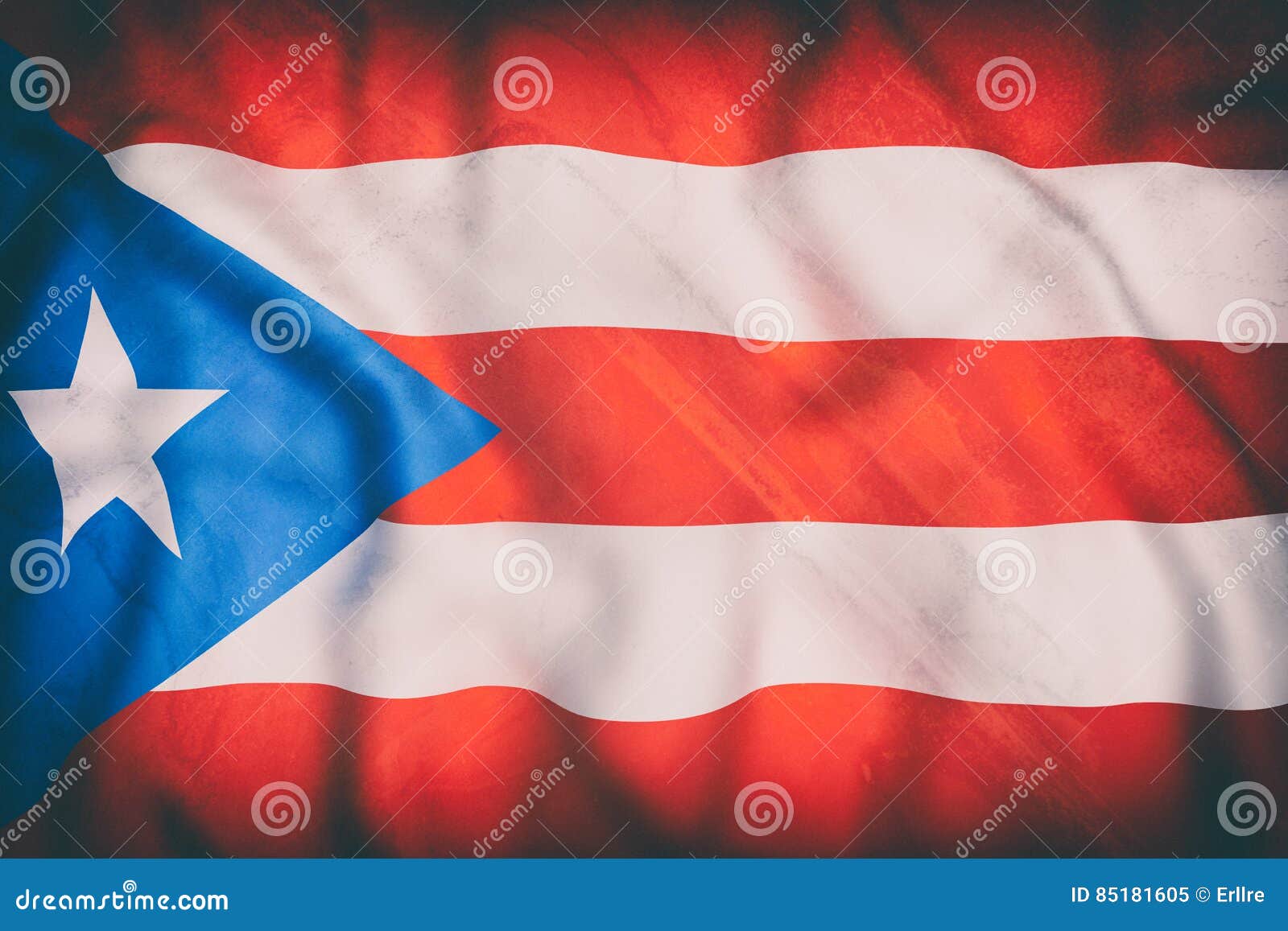 Commonwealth Of Puerto Rico Flag. Simple And Slightly Waving Version ...