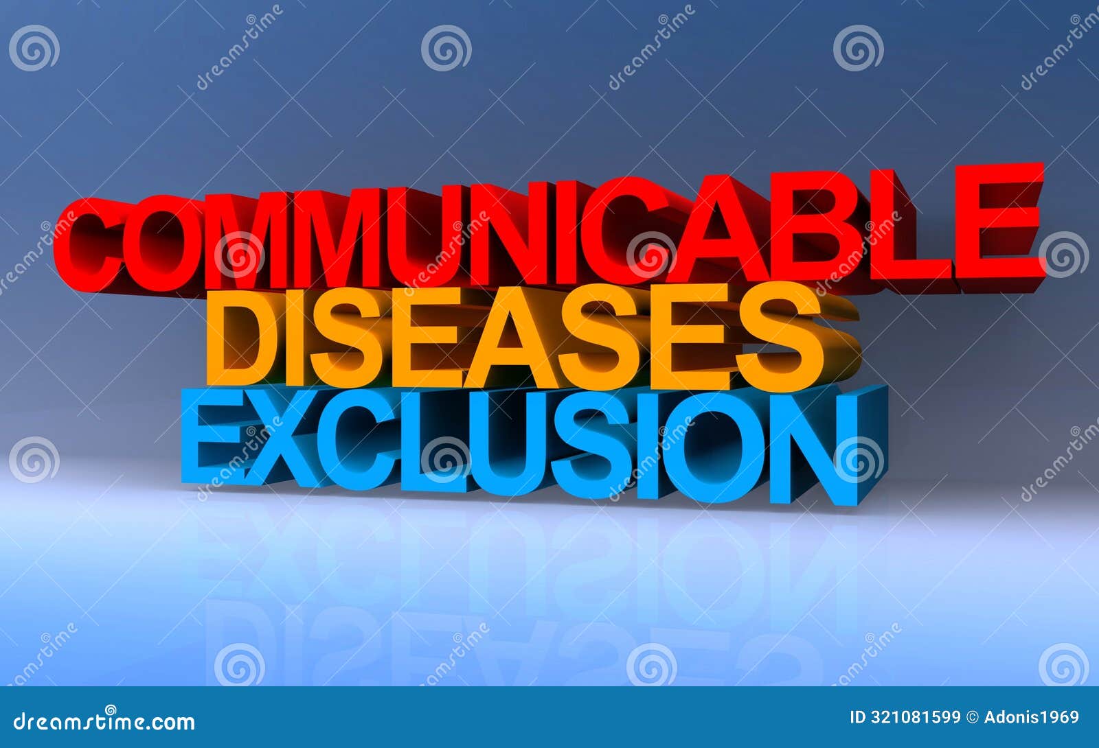 Communicable Diseases Exclusion on Blue Stock Illustration ...