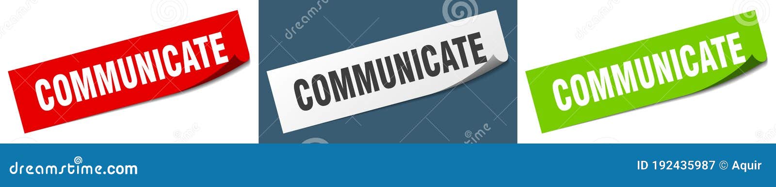 Communicate Banner. Communicate Speech Bubble Label Set. Stock Vector ...