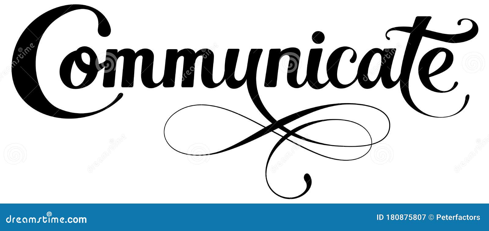 Communicate - Custom Calligraphy Text Stock Vector - Illustration of ...