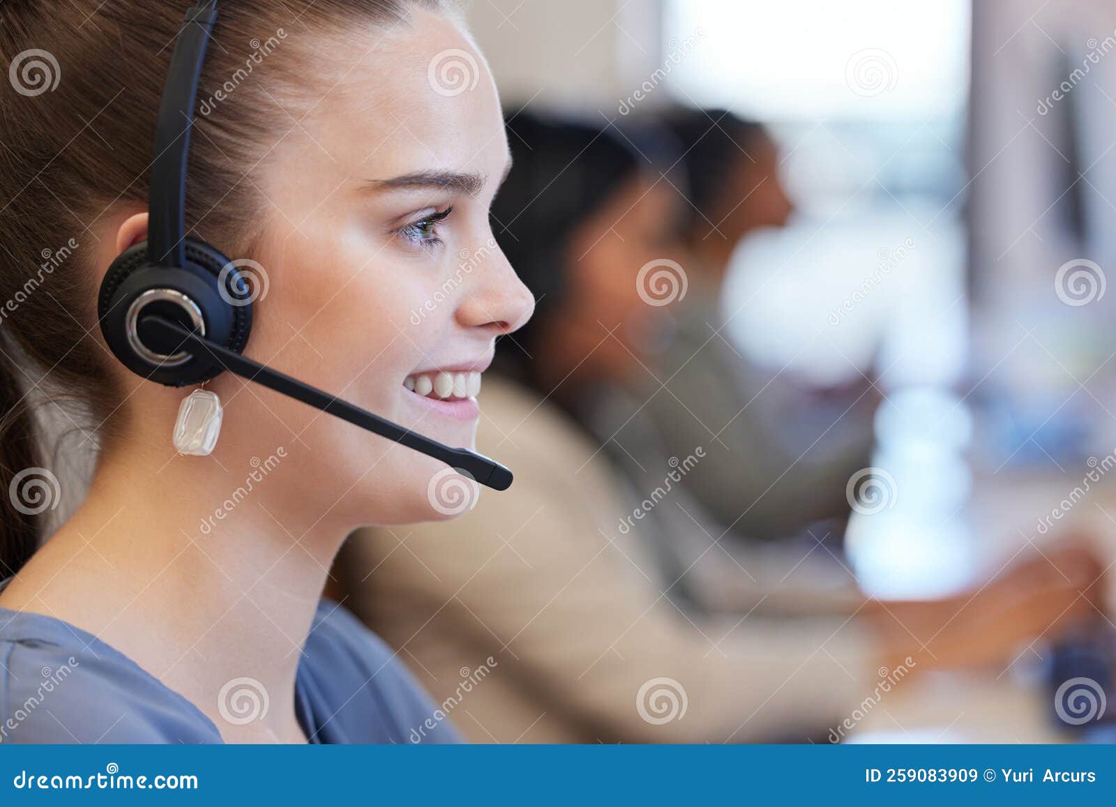 We always Communicate in an Effective Manner. a Young Call Centre Agent ...
