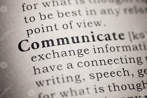 Definition of the Word Communicate Stock Image - Image of page ...