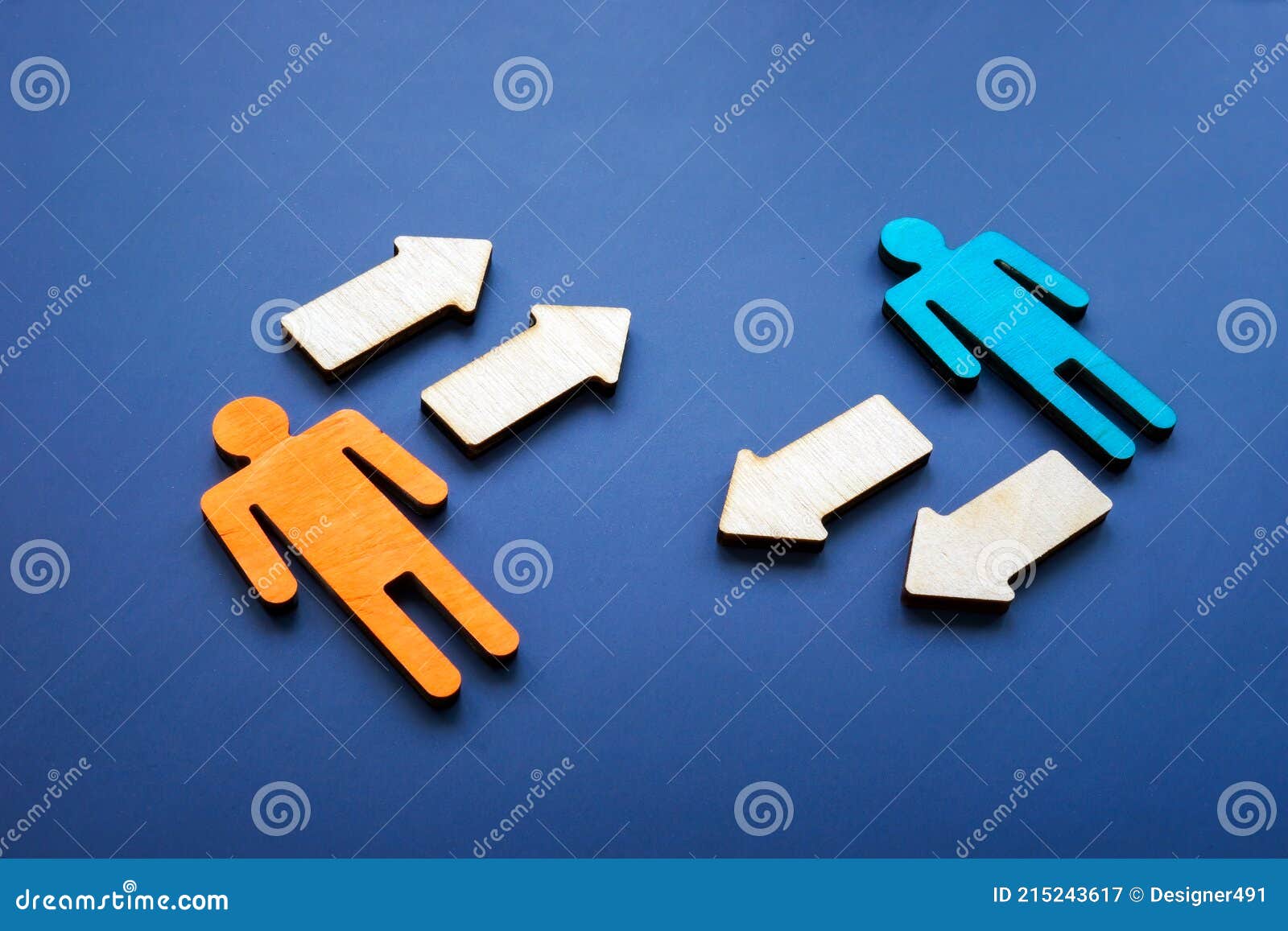 Communicate Ideas Abstract. Two People Figures and Arrow. Stock Image ...