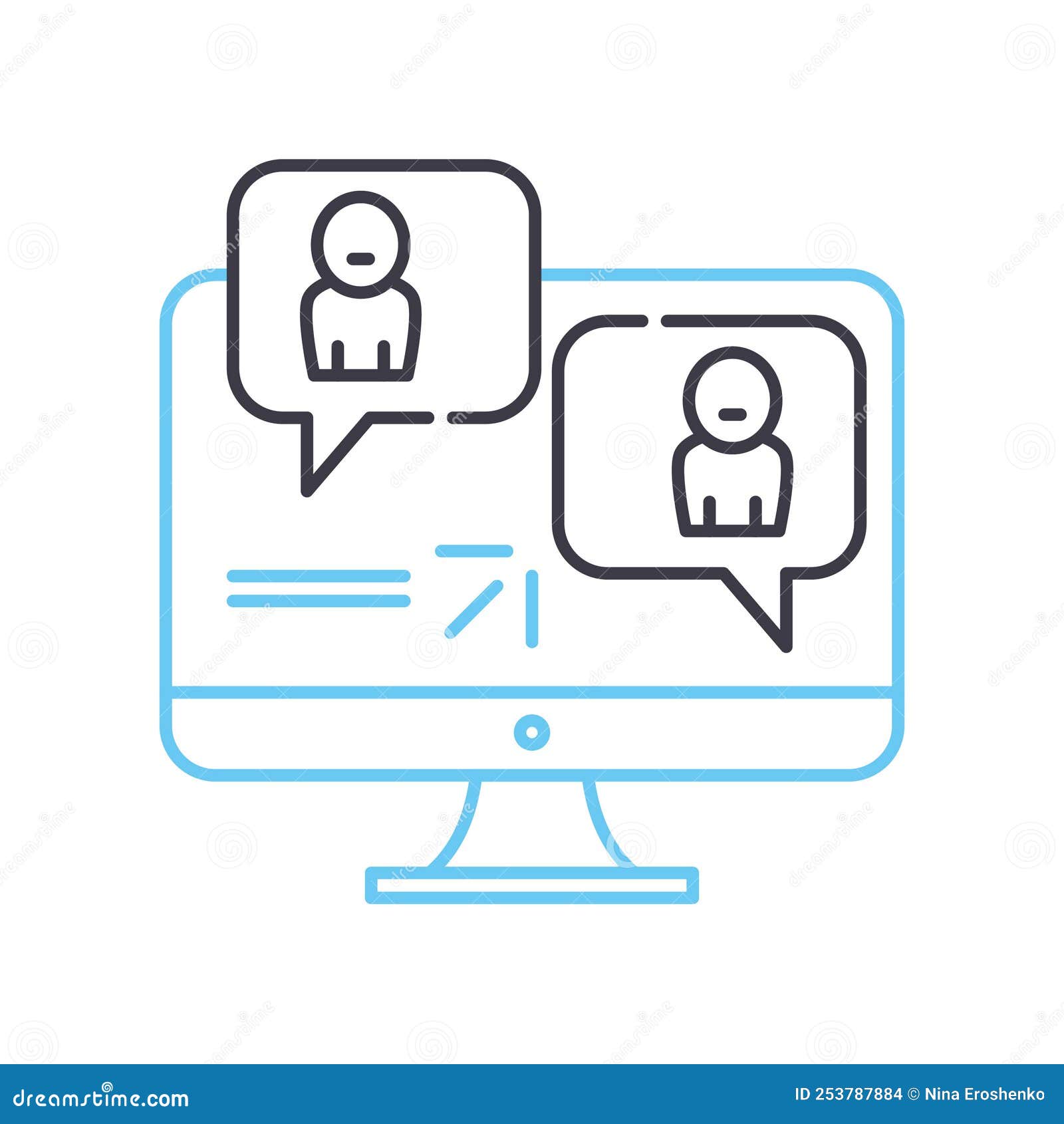 Communicate Line Icon, Outline Symbol, Vector Illustration, Concept ...