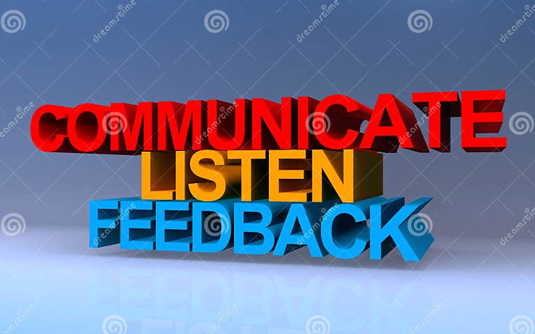 Communicate Listen Feedback on Blue Stock Illustration - Illustration ...