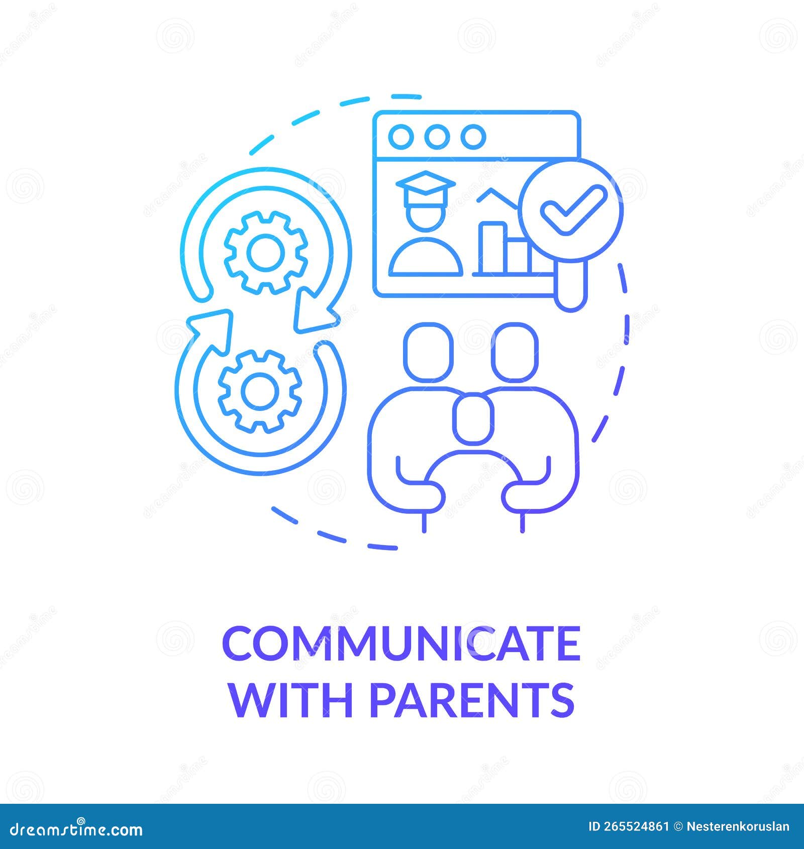 Communicate with Parents Blue Gradient Concept Icon Stock Vector ...