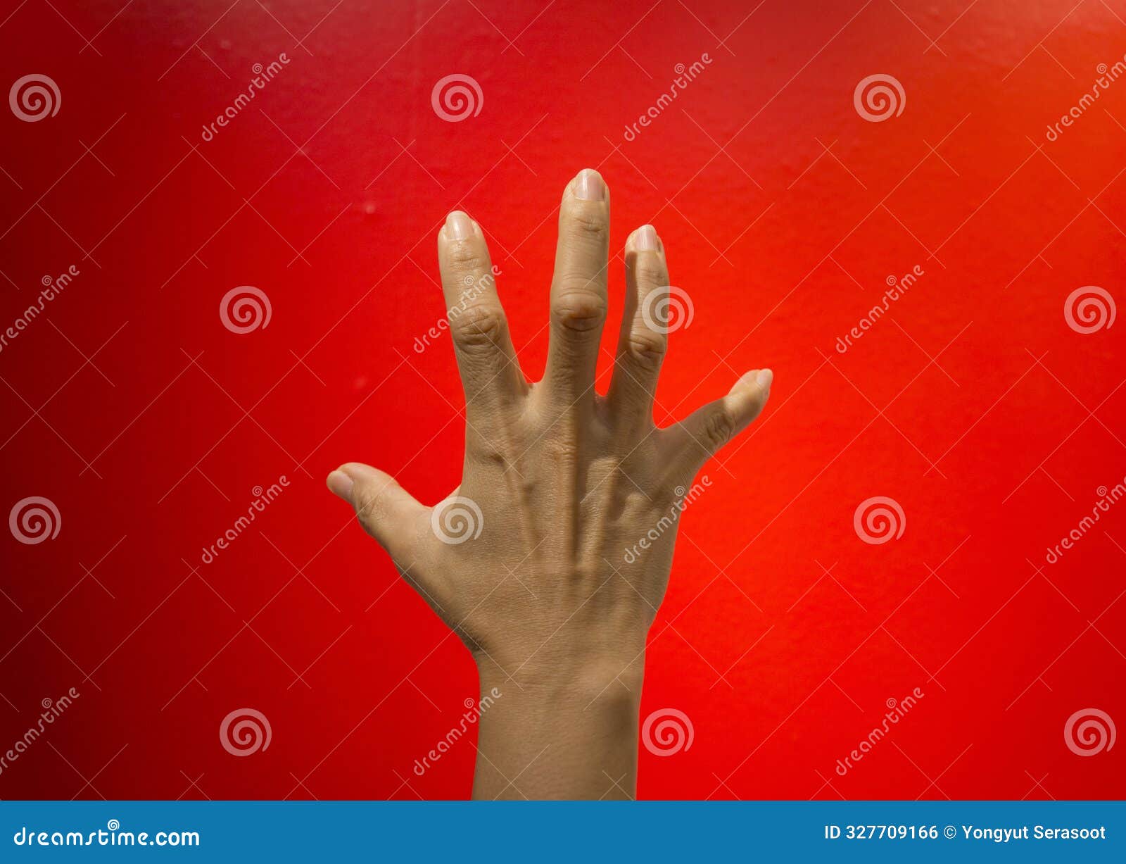 Communicate Signs or Symbols Using Sign Language on a Bright Red ...