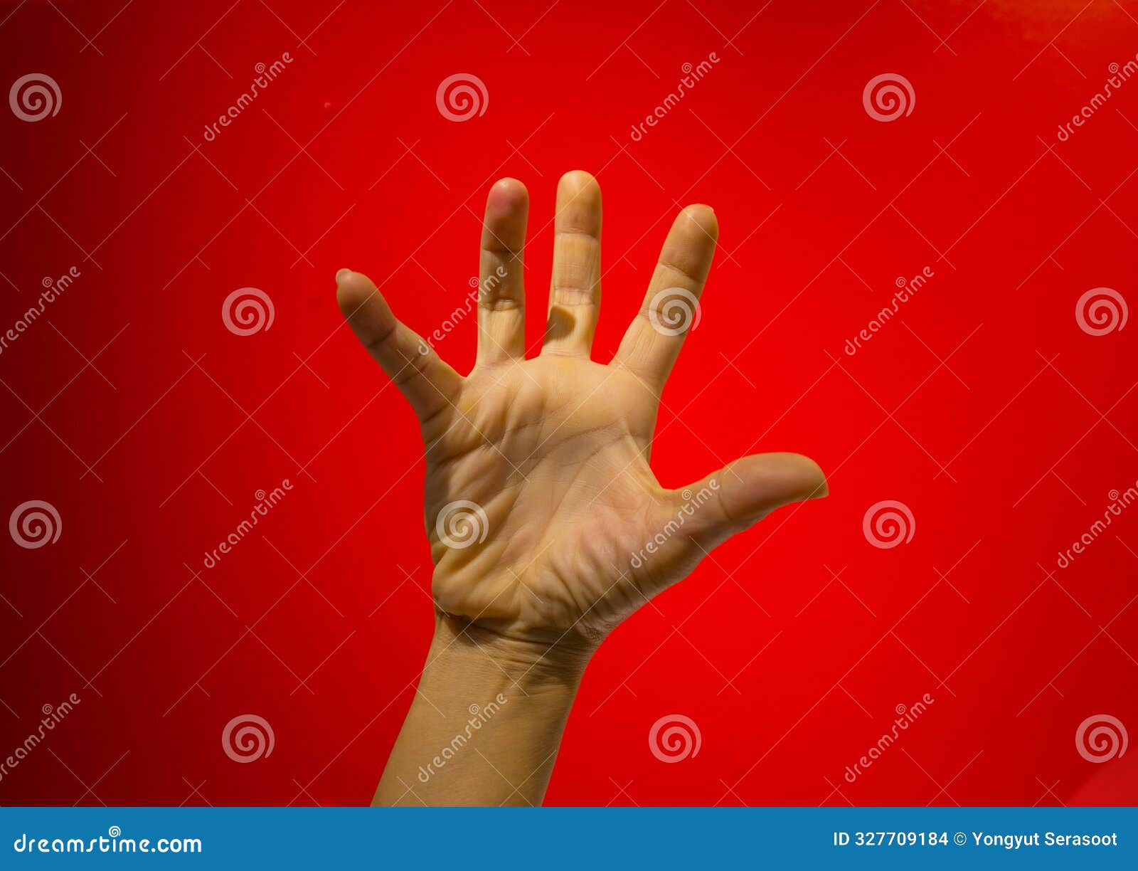 Communicate Signs or Symbols Using Sign Language on a Bright Red ...