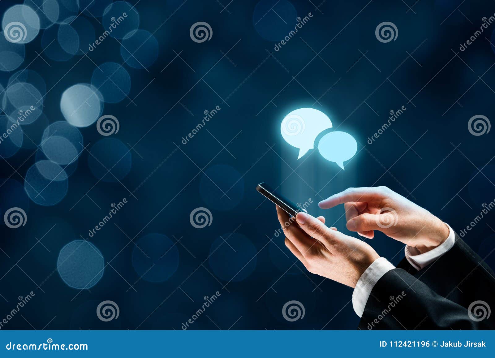 Communicate on smartphone stock photo. Image of phone - 112421196
