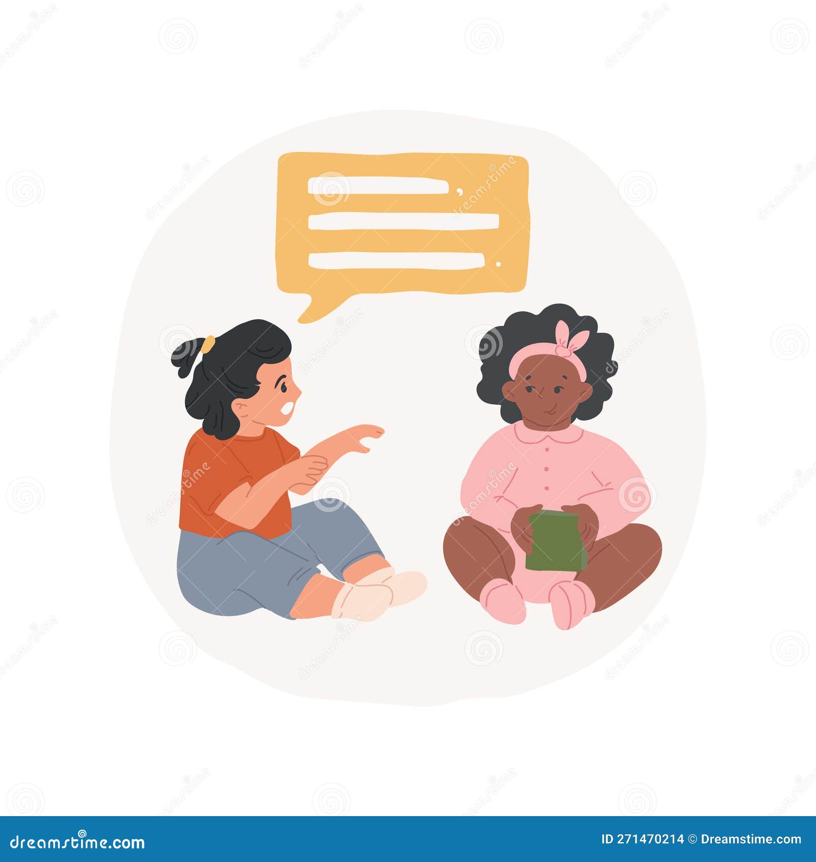 Communicate Using Sentences Isolated Cartoon Vector Illustration. Stock ...