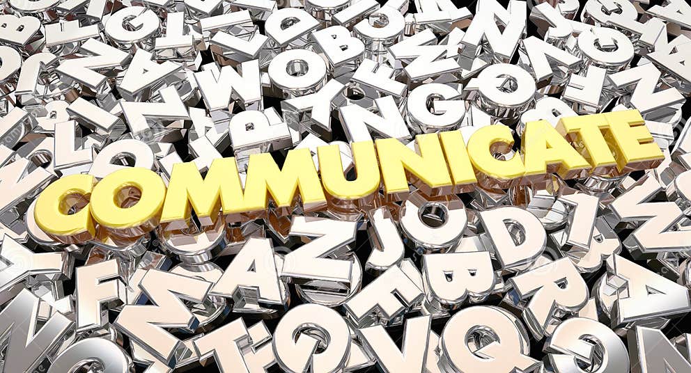 Communicate Word Letters Collage Share Ideas Stock Illustration ...