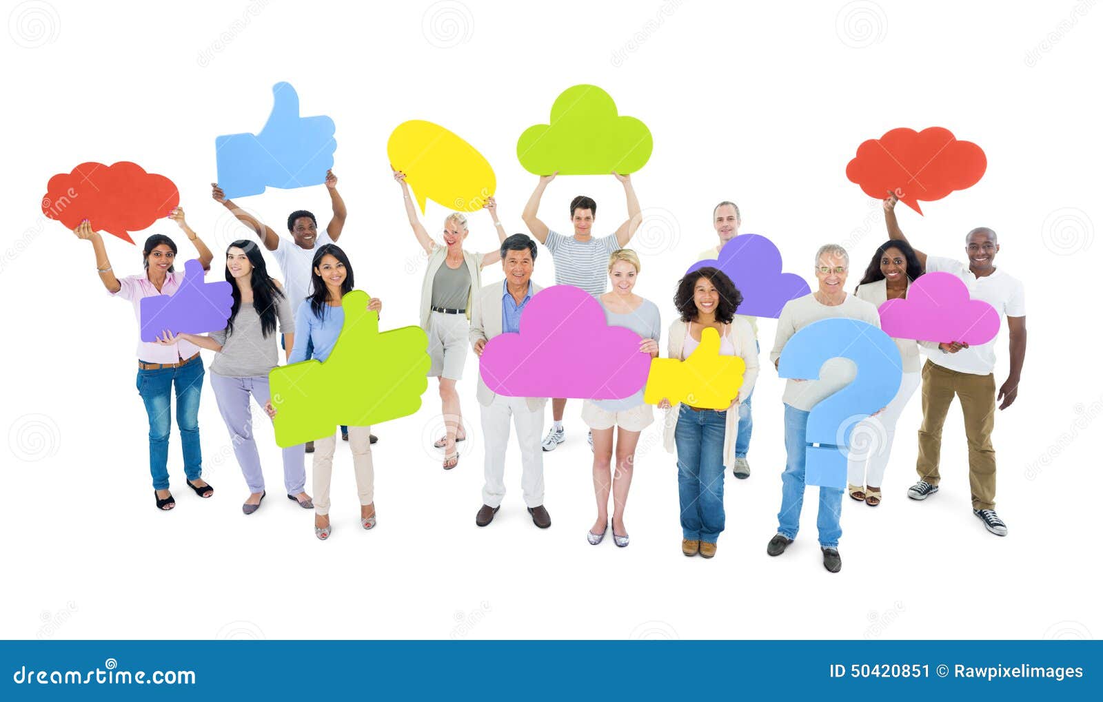 Communicated Group of People with Speech Bubbles Stock Image - Image of ...