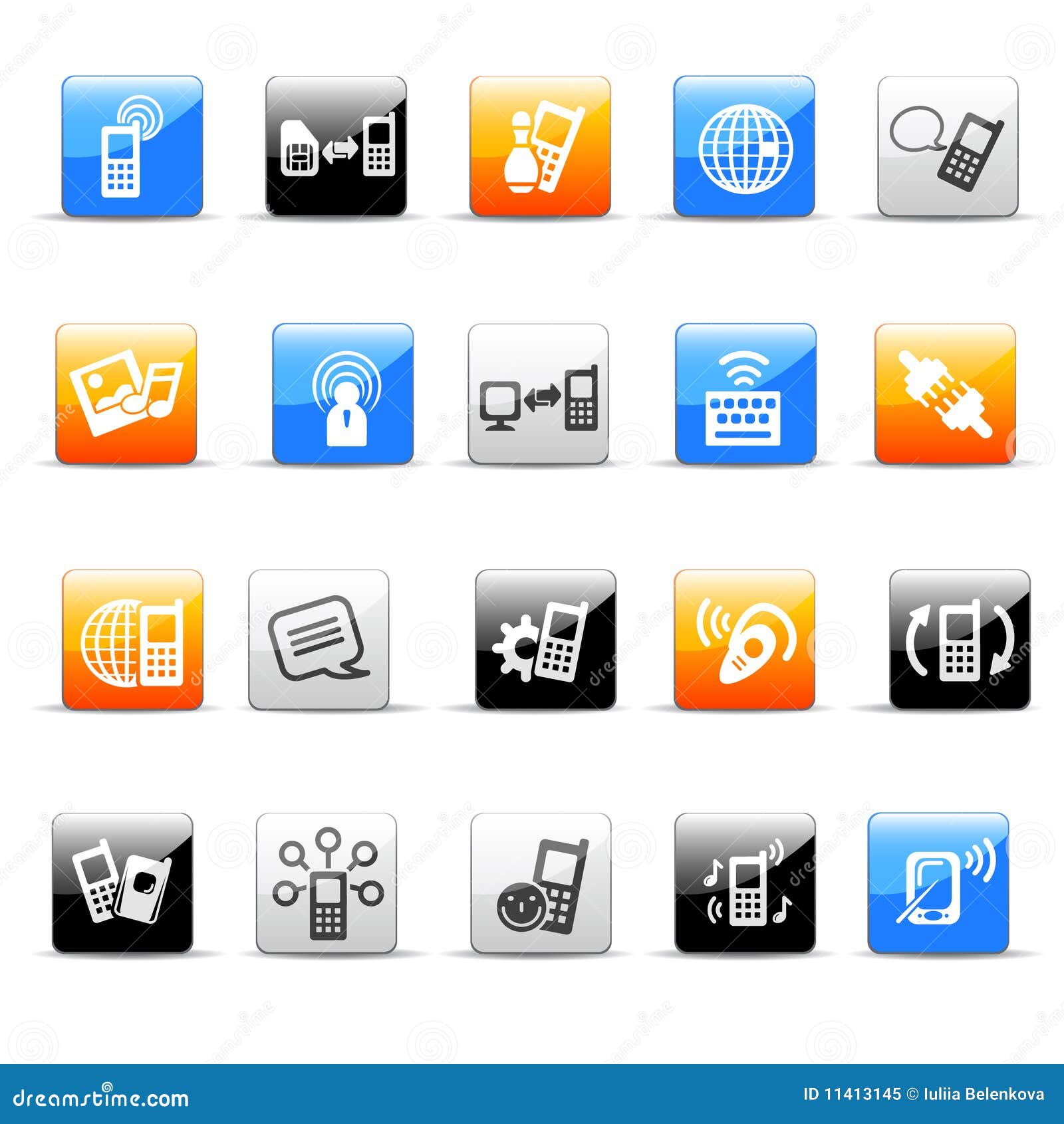 Communicatie pictogrammen vector illustratie. Illustration of projector ...