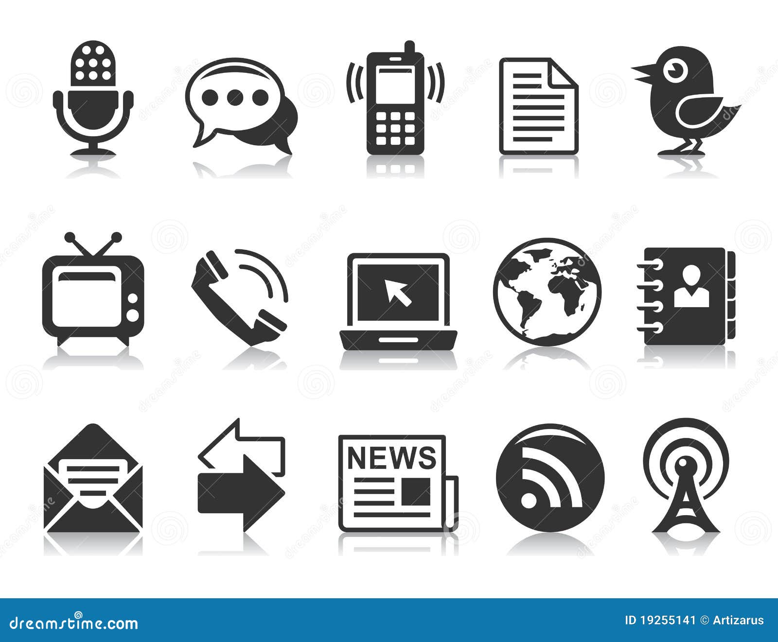 Communicatie pictogrammen vector illustratie. Illustration of envelop ...