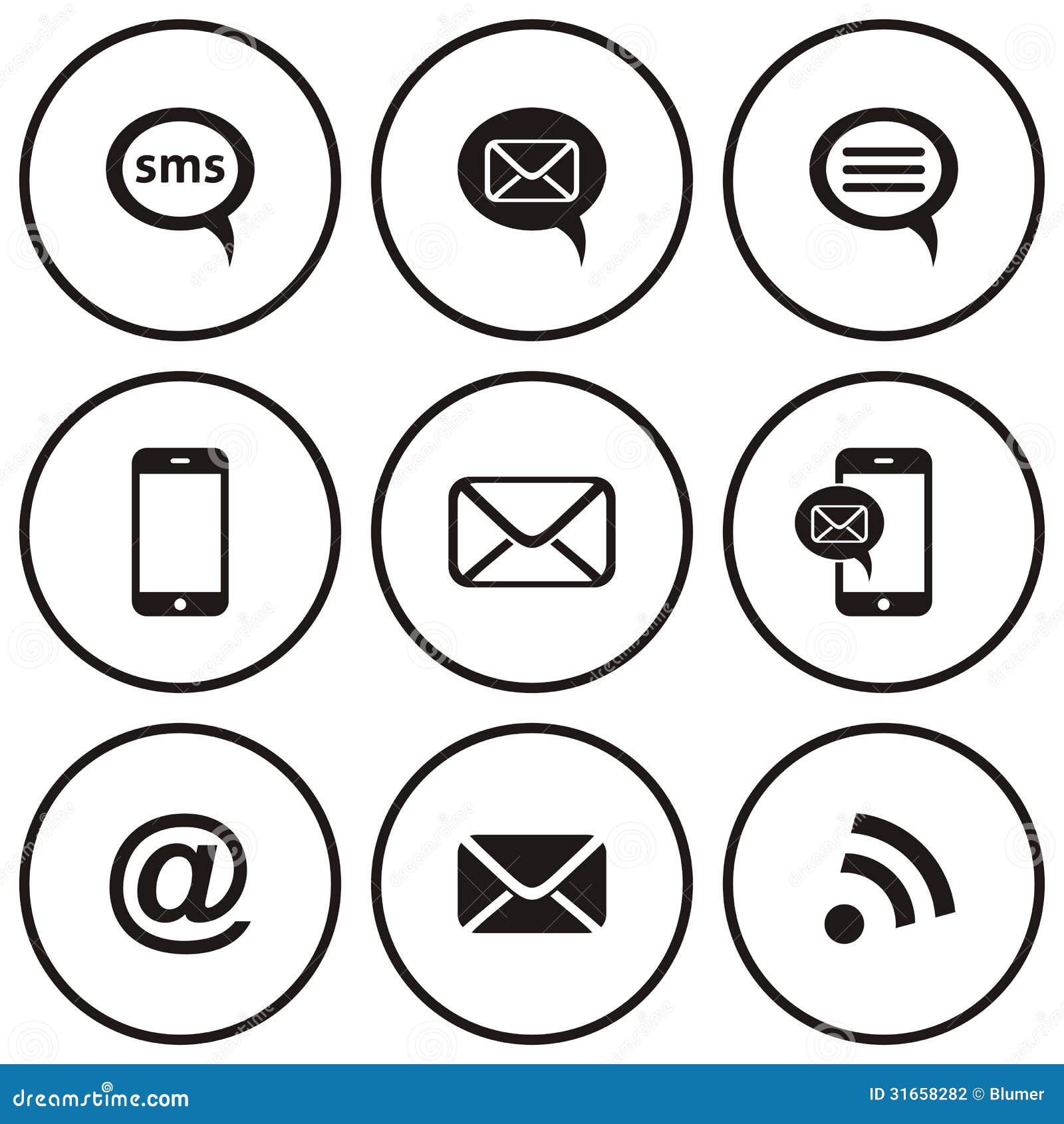 Communicatie pictogrammen vector illustratie. Illustration of ...