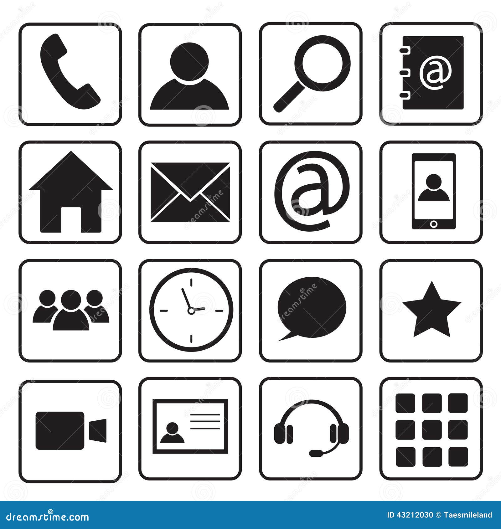 Communicatie pictogrammen vector illustratie. Illustration of adres ...