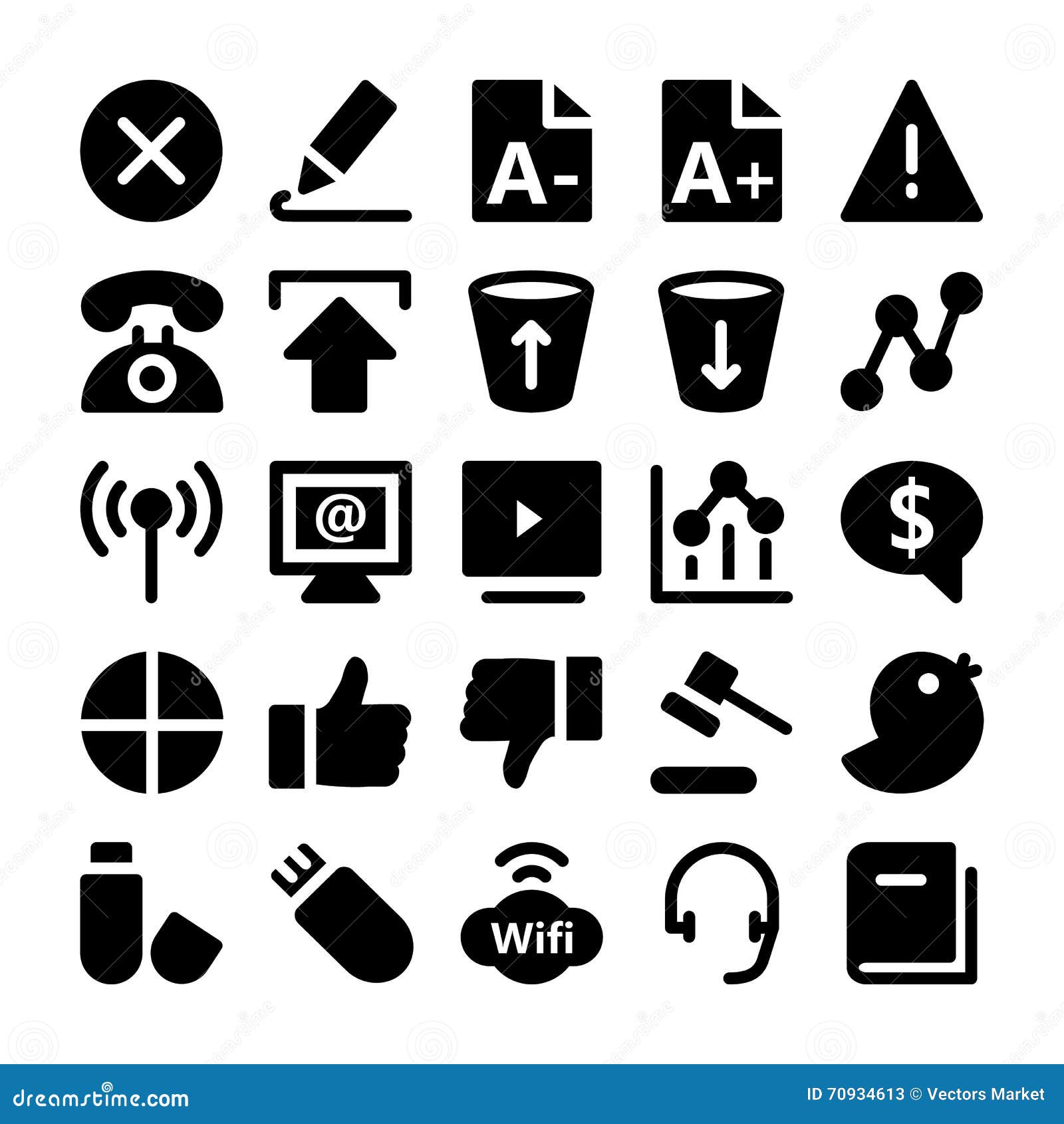 Communicatie Vectorpictogrammen 6 Stock Illustratie - Illustration of ...