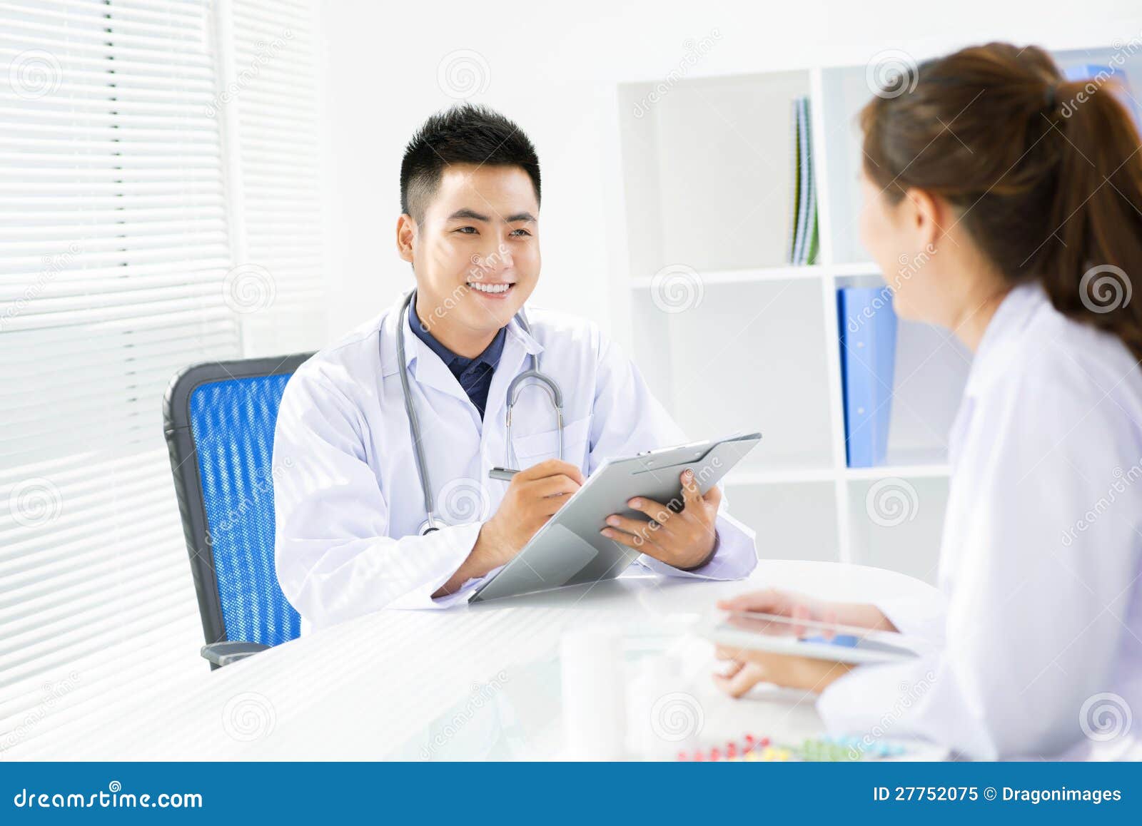 Communicating doctors stock image. Image of female, health - 27752075
