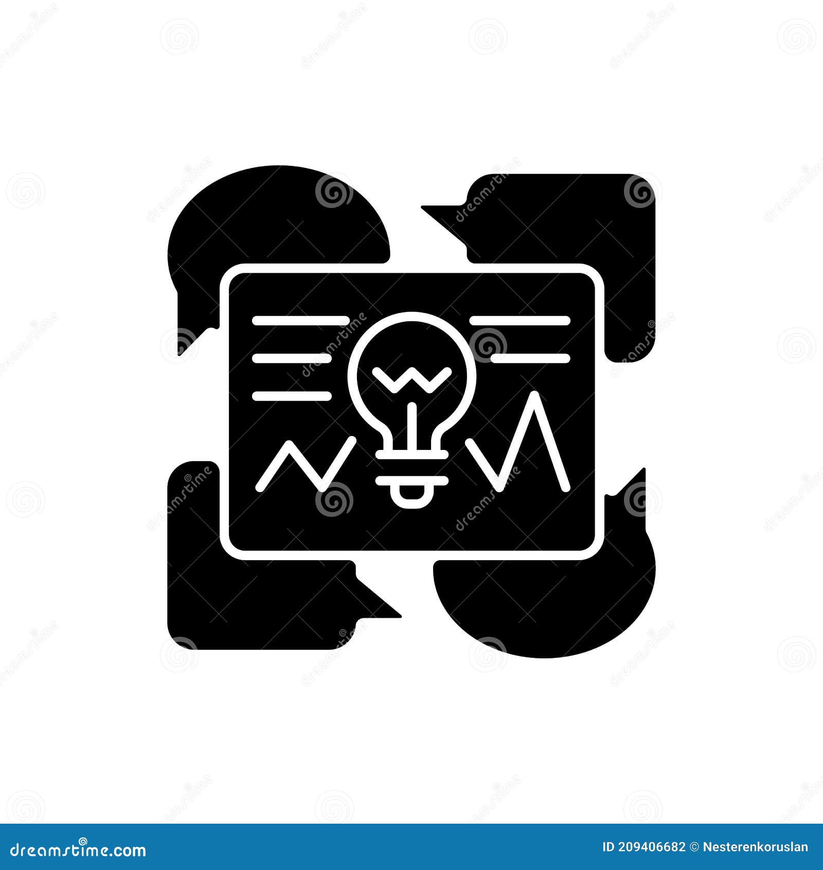Communicating Ideas Black Glyph Icon. Stock Vector - Illustration of ...