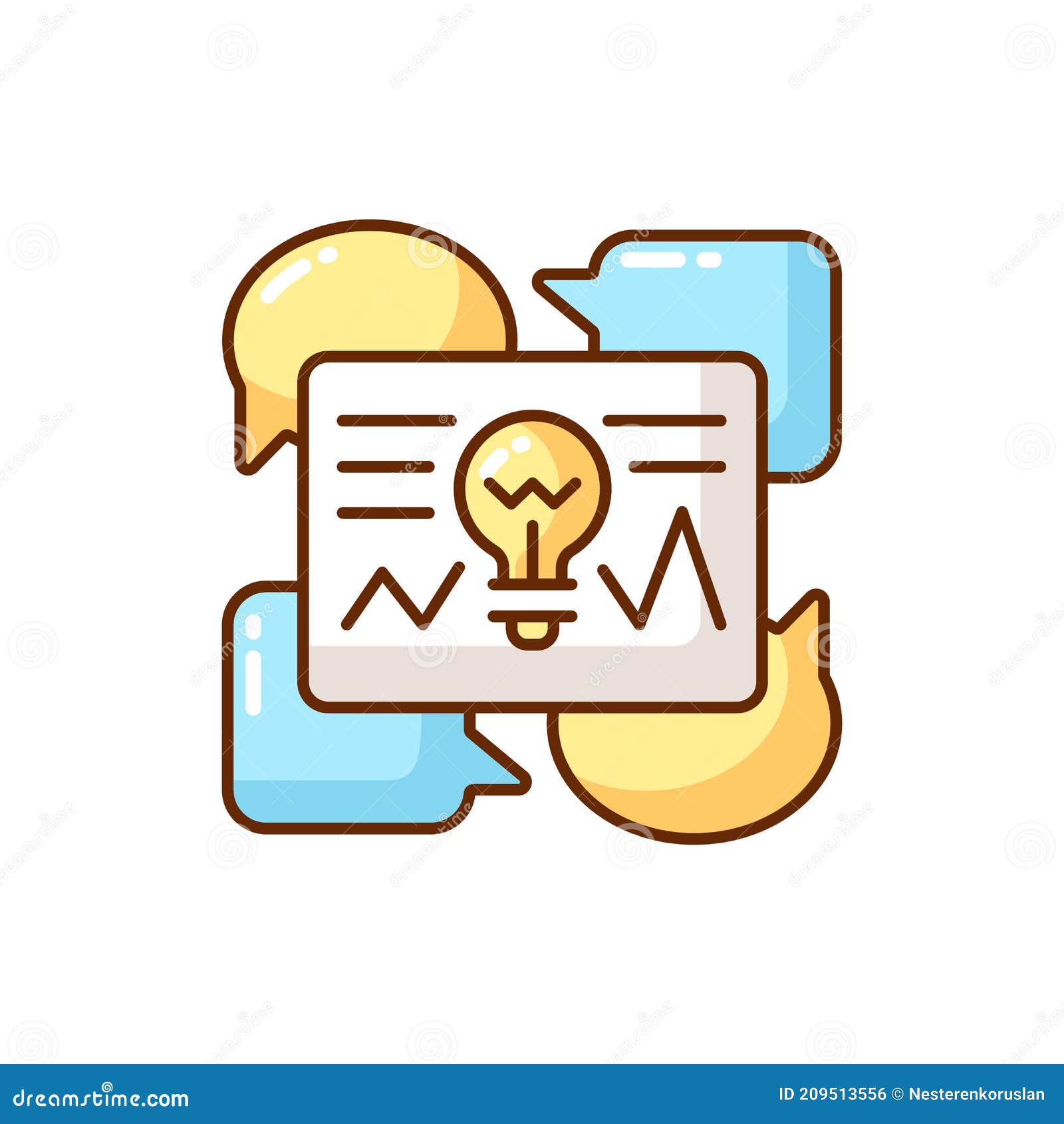 Communicating Ideas RGB Color Icon. Stock Vector - Illustration of ...