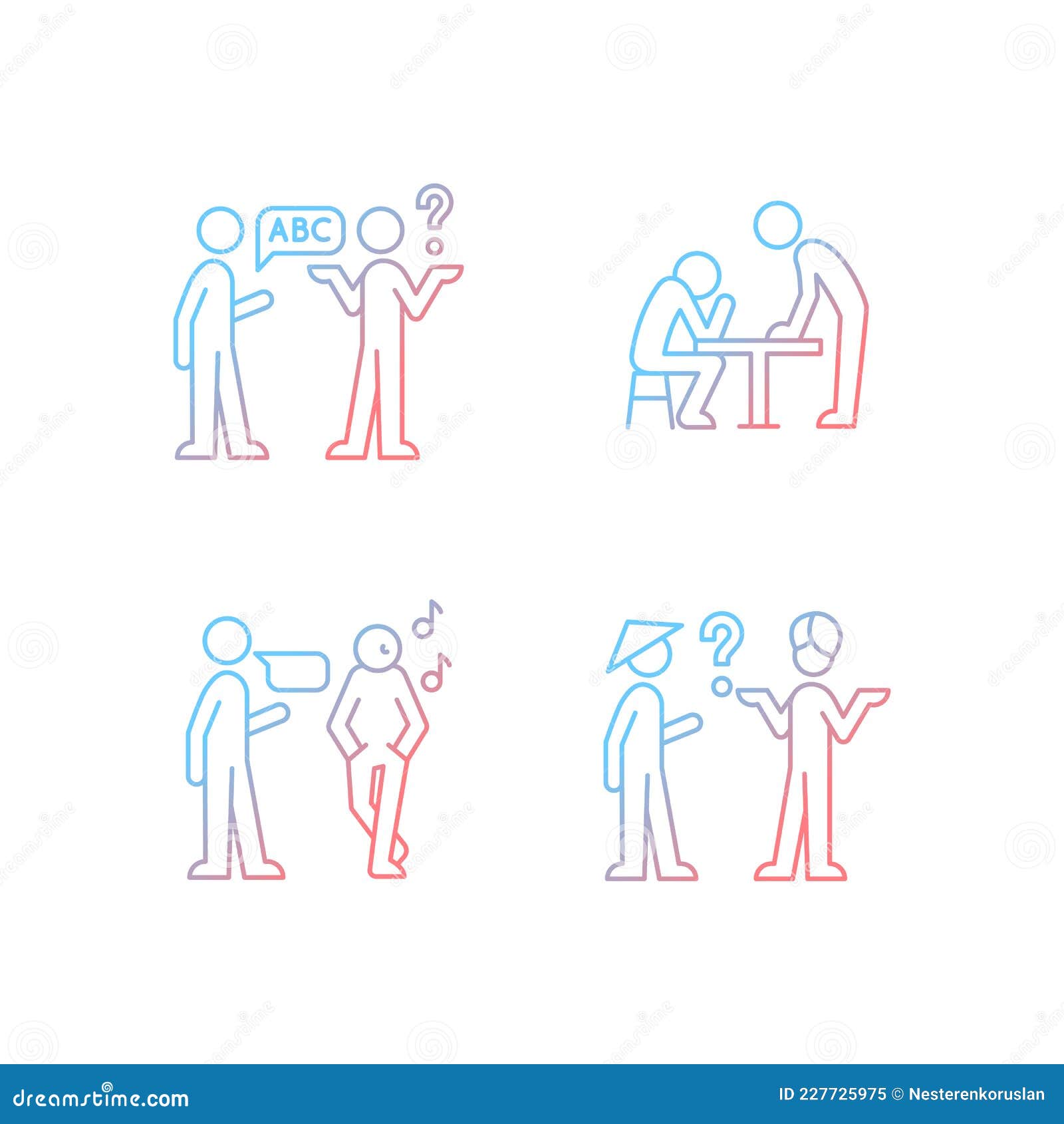 Communicating Information Effectively Gradient Linear Vector Icons Set ...