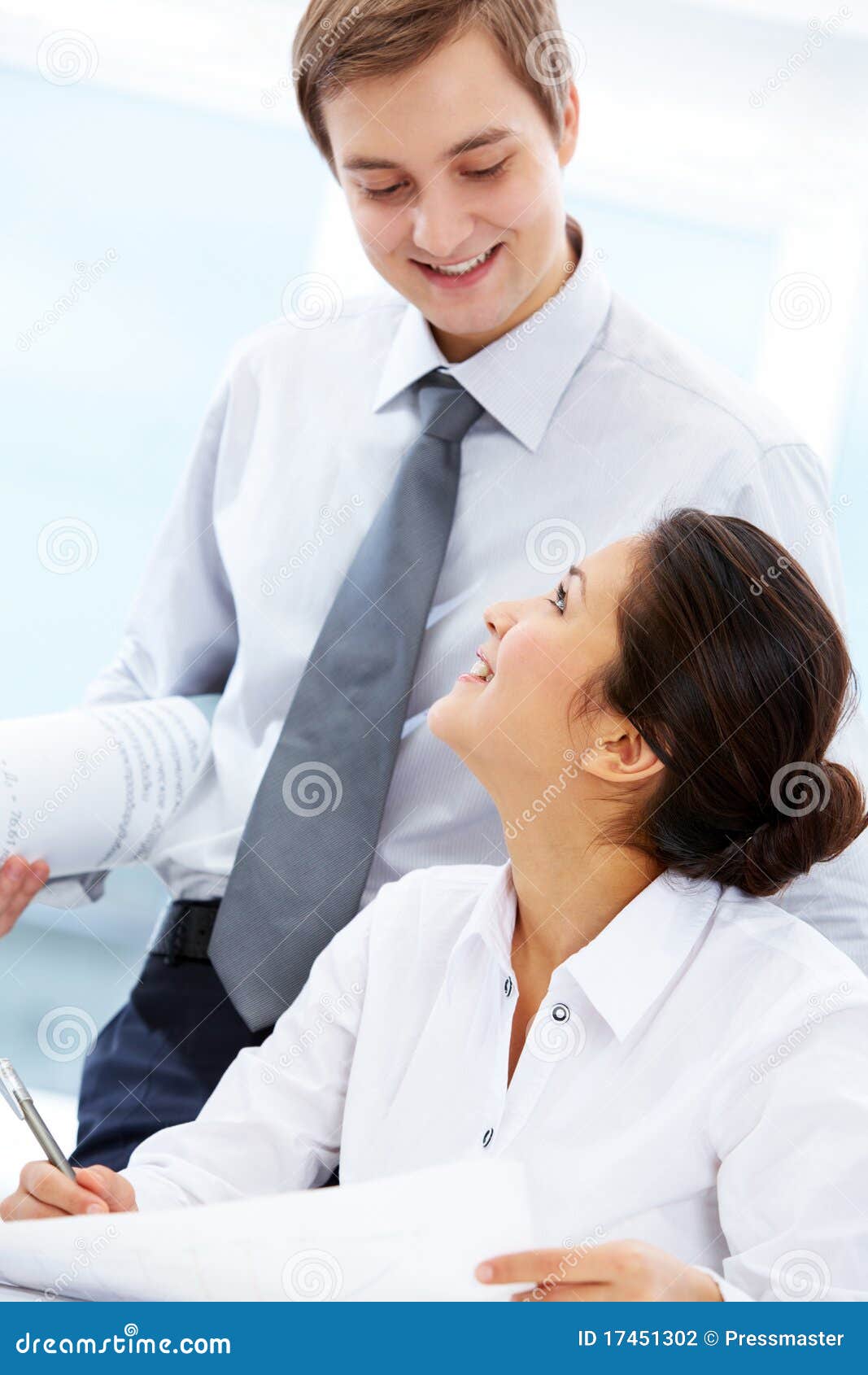 Communicating partners stock photo. Image of human, discussing - 17451302