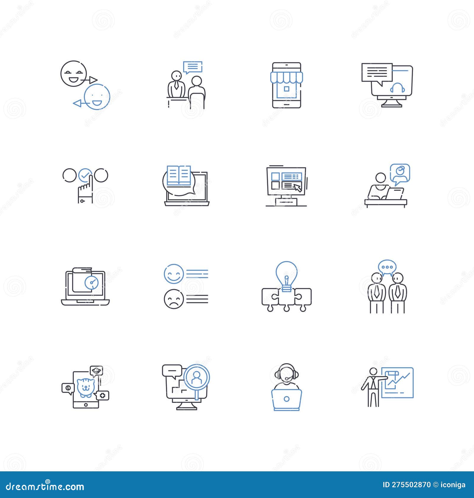 Communicating Stories Line Icons Collection. Narrative, Message ...