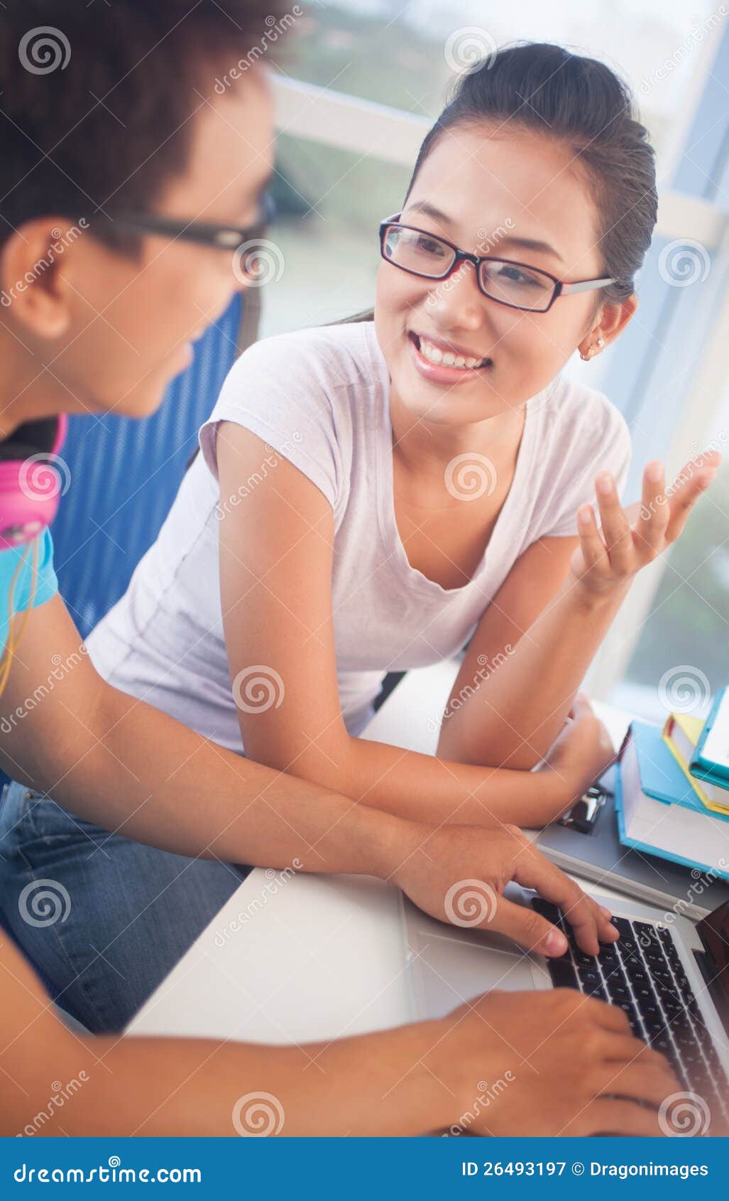 Communicating students stock image. Image of lesson, classmate - 26493197
