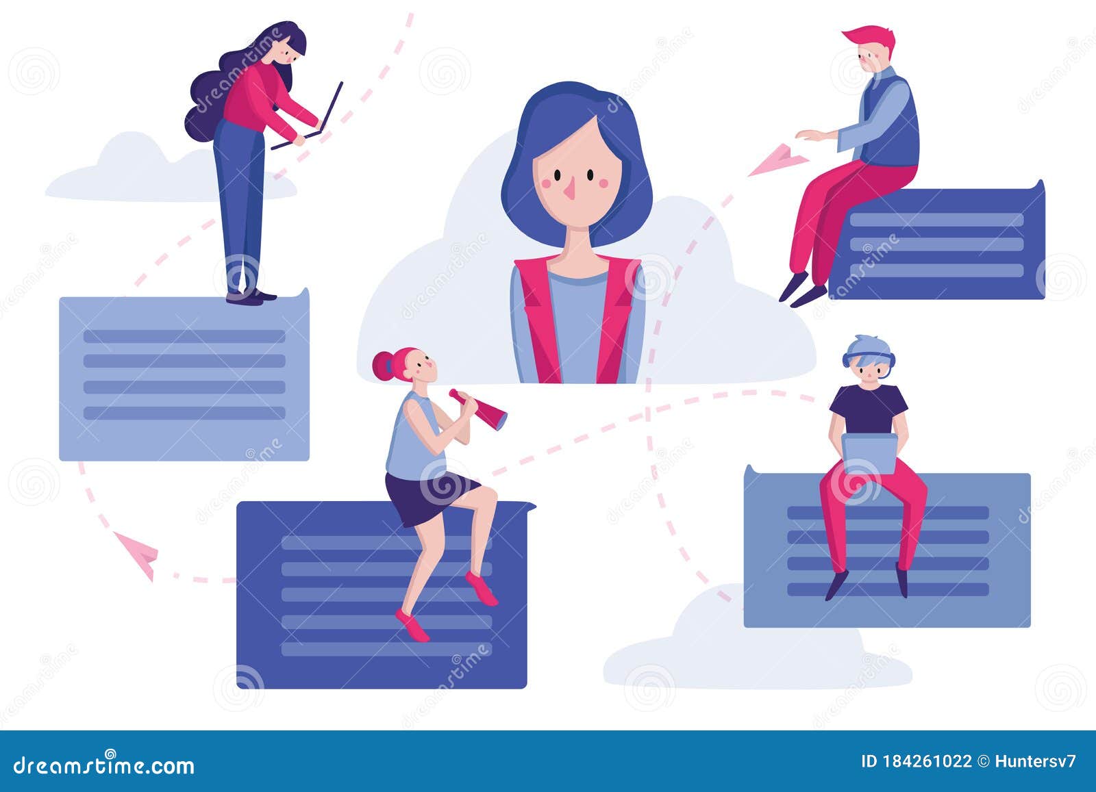 Communicating or Talking To Each Other. Flat Illustration Stock Vector ...