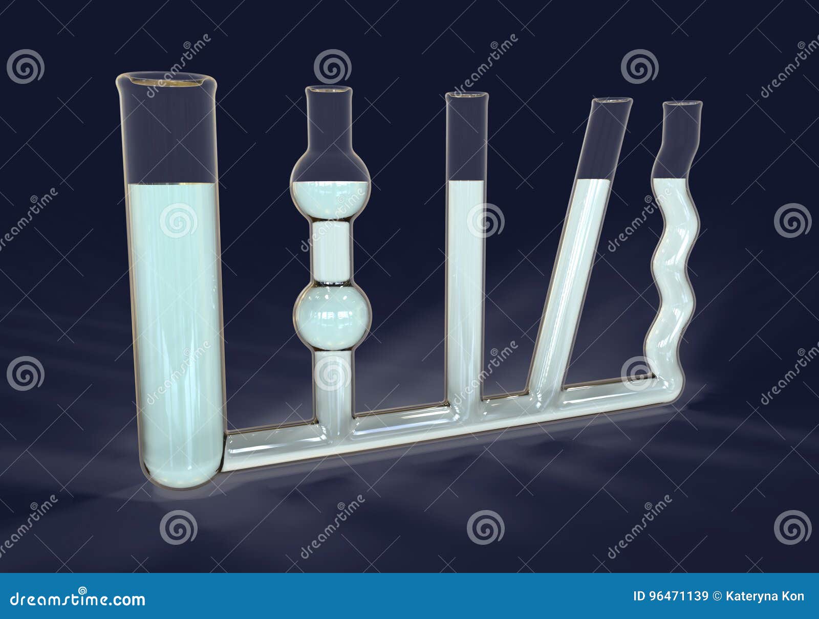 Communicating Vessels Experiment Royalty-Free Cartoon | CartoonDealer ...