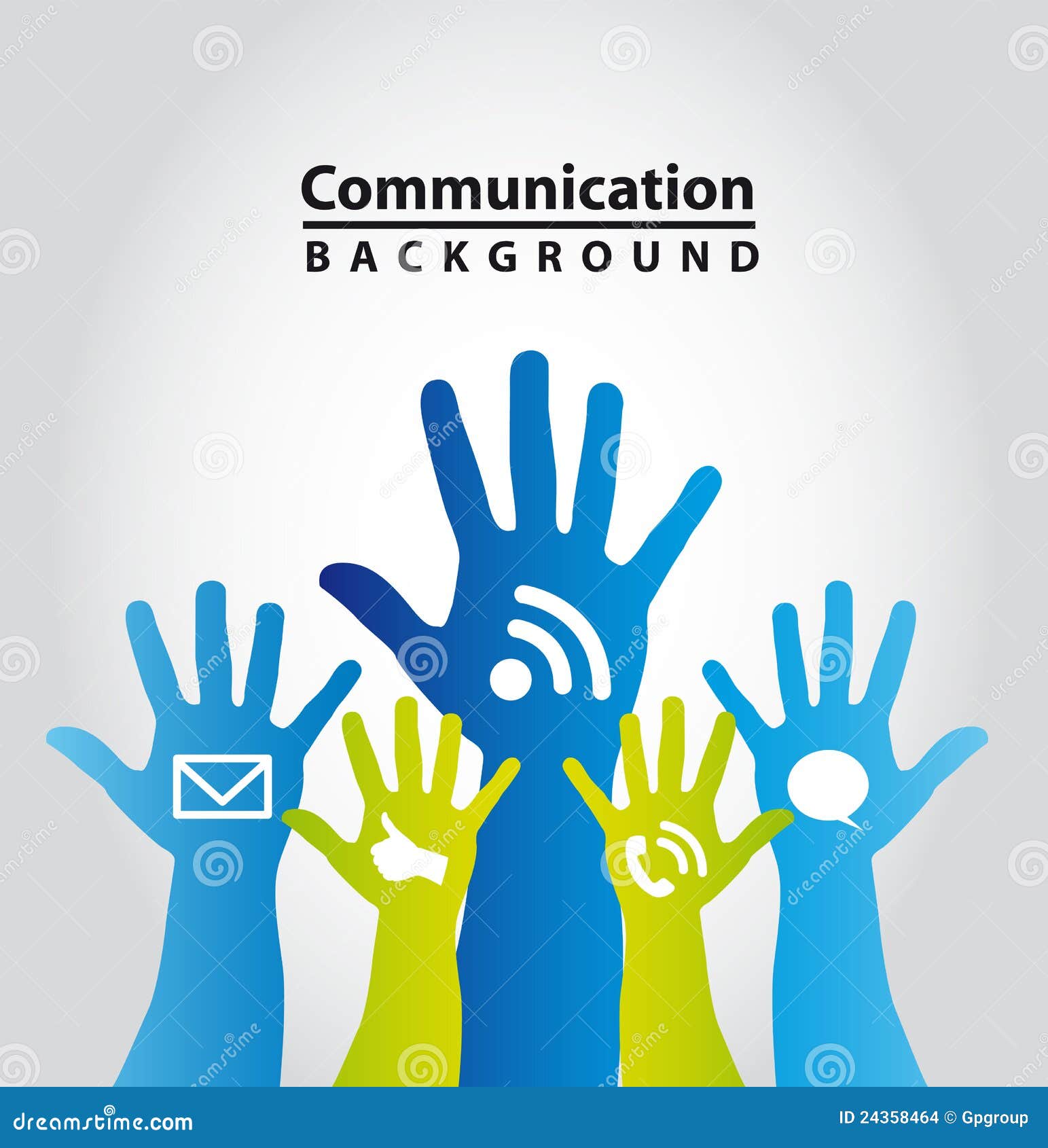 Communication stock vector. Illustration of hand, person - 24358464