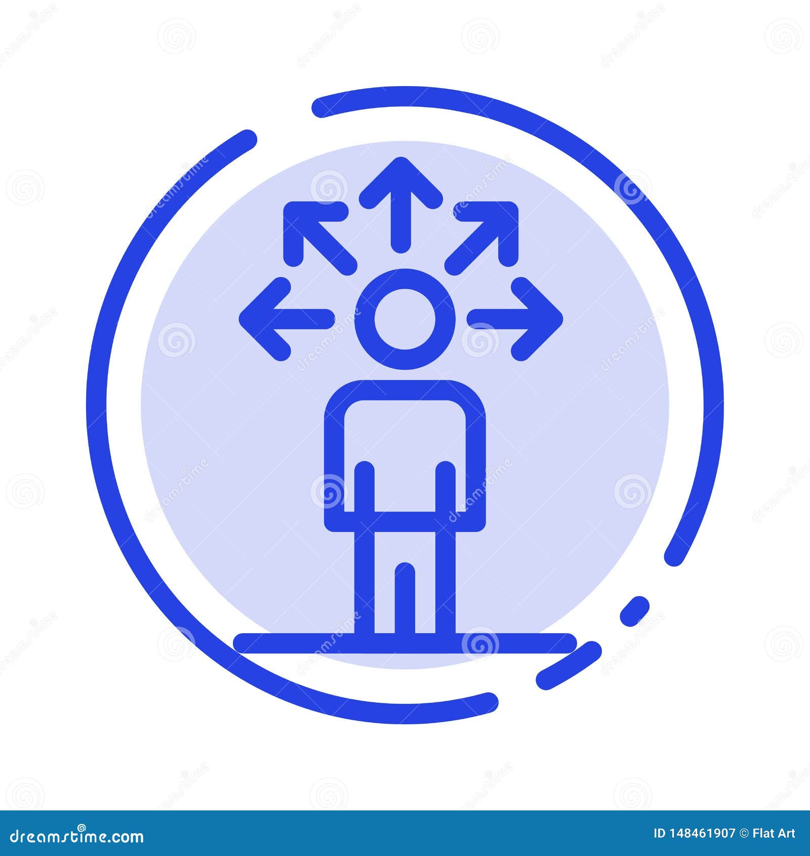 Communication, Abilities, Connection, Human Blue Dotted Line Line Icon ...
