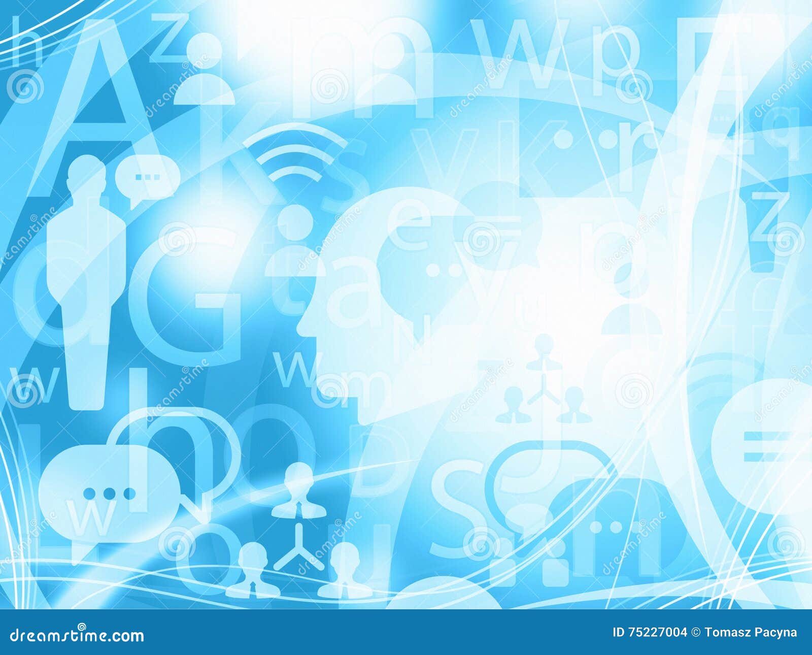 Communication Abstract Blue Light Background Stock Illustration ...
