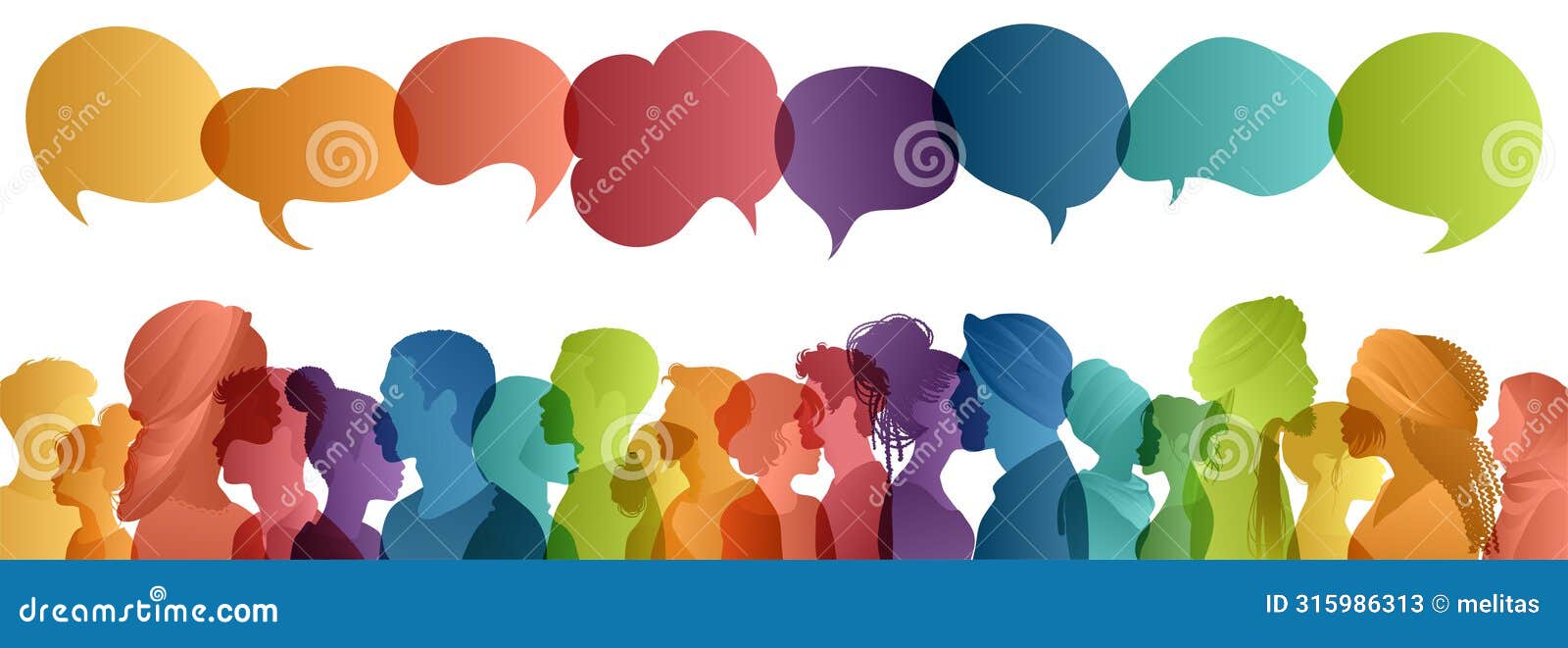 Communication Across Diverse Cultures -dialogue Represented by Colored ...