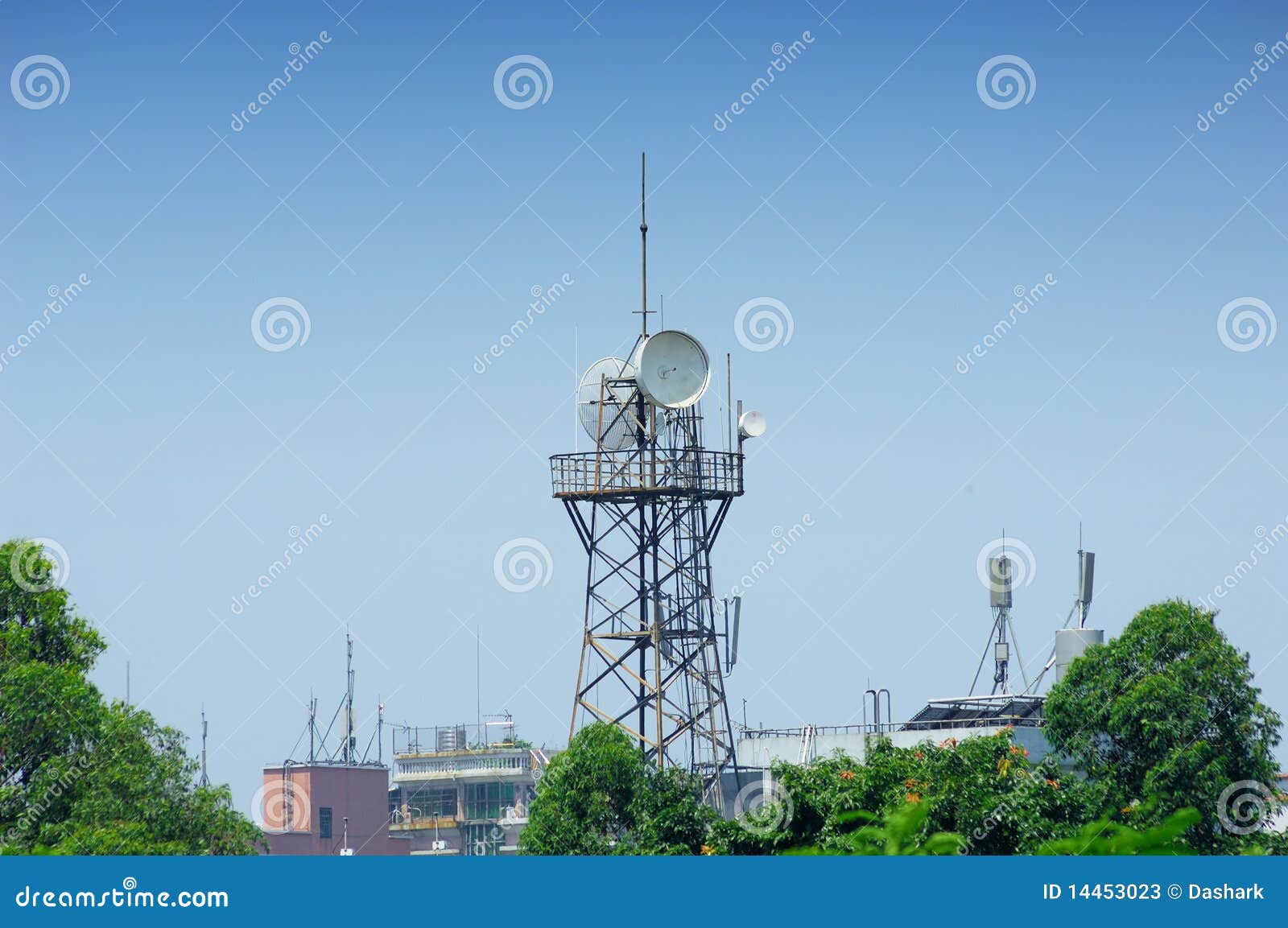 Communication antenna stock image. Image of industry - 14453023