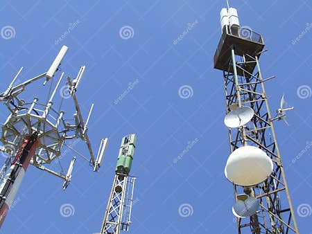 Communication antenna stock photo. Image of telecom, blue - 2736878