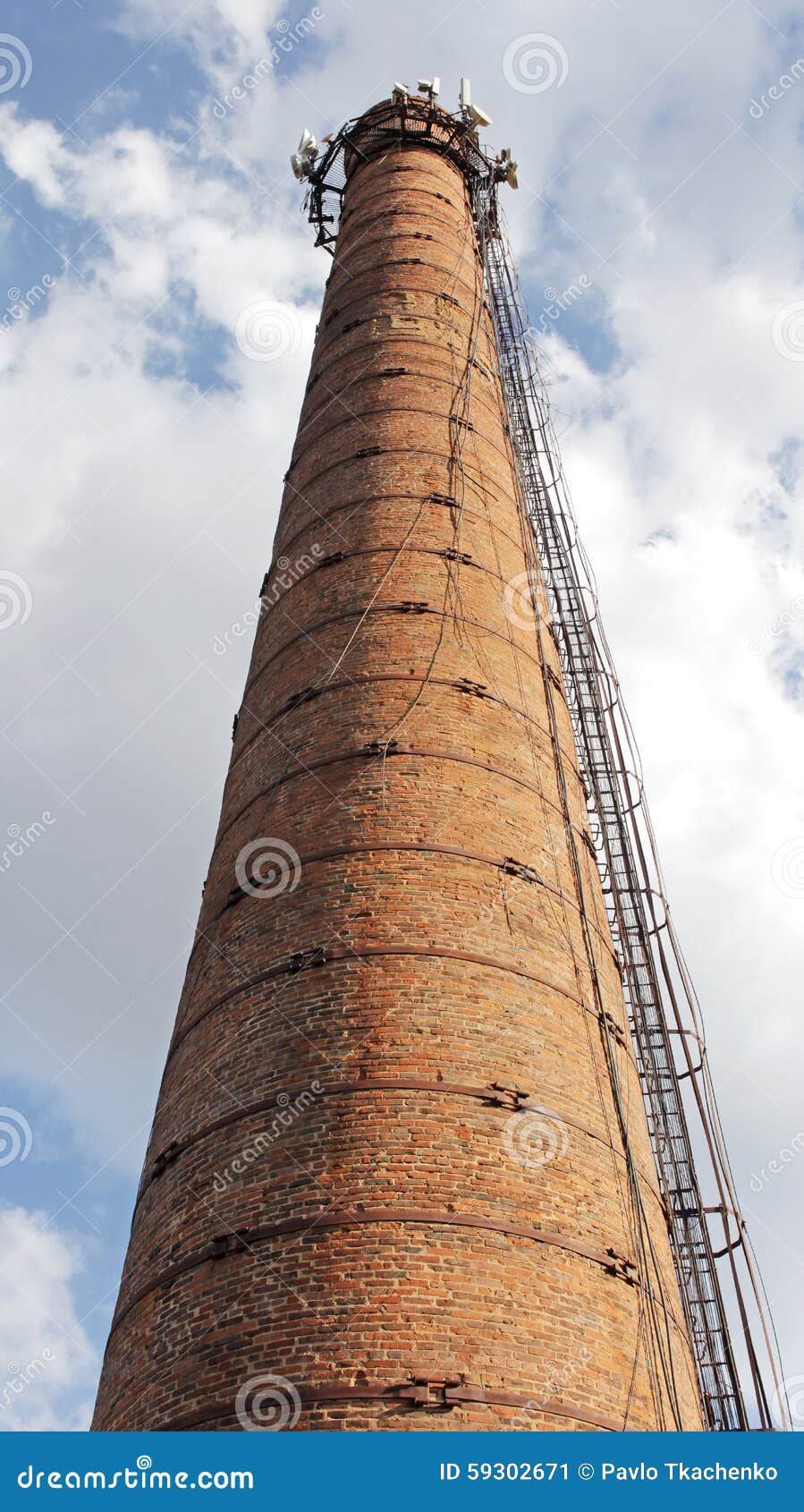 TV Antenna On Brick Chimney Royalty-Free Stock Photography ...
