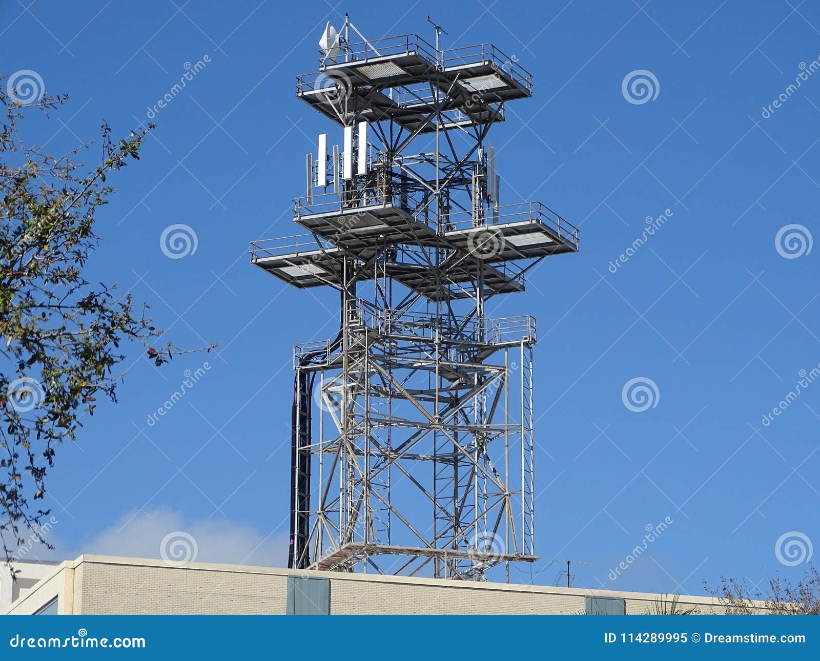 Mini Antenna Installed On Roof Building Stock Photo | CartoonDealer.com ...