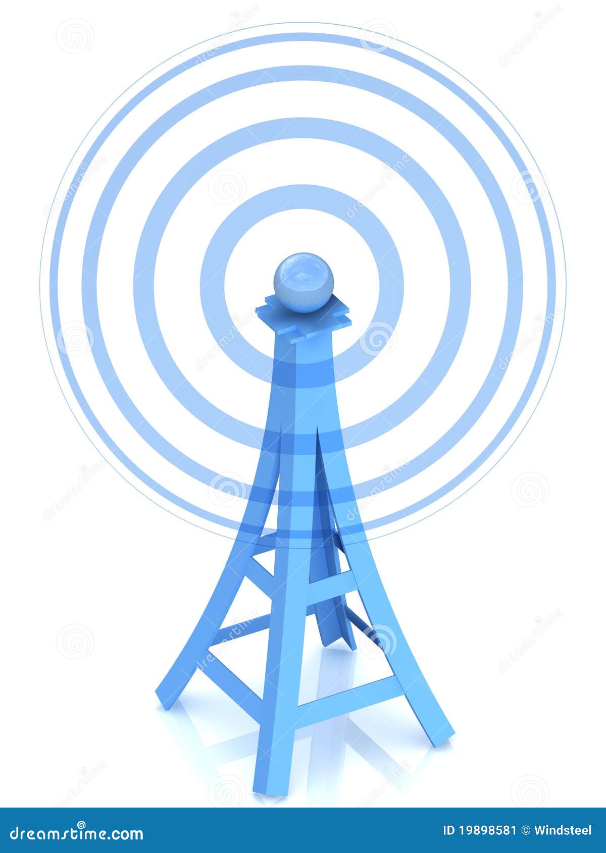 Antenna Tower Icon With Tall Telecommunication Broadcast Radio Mast Or ...