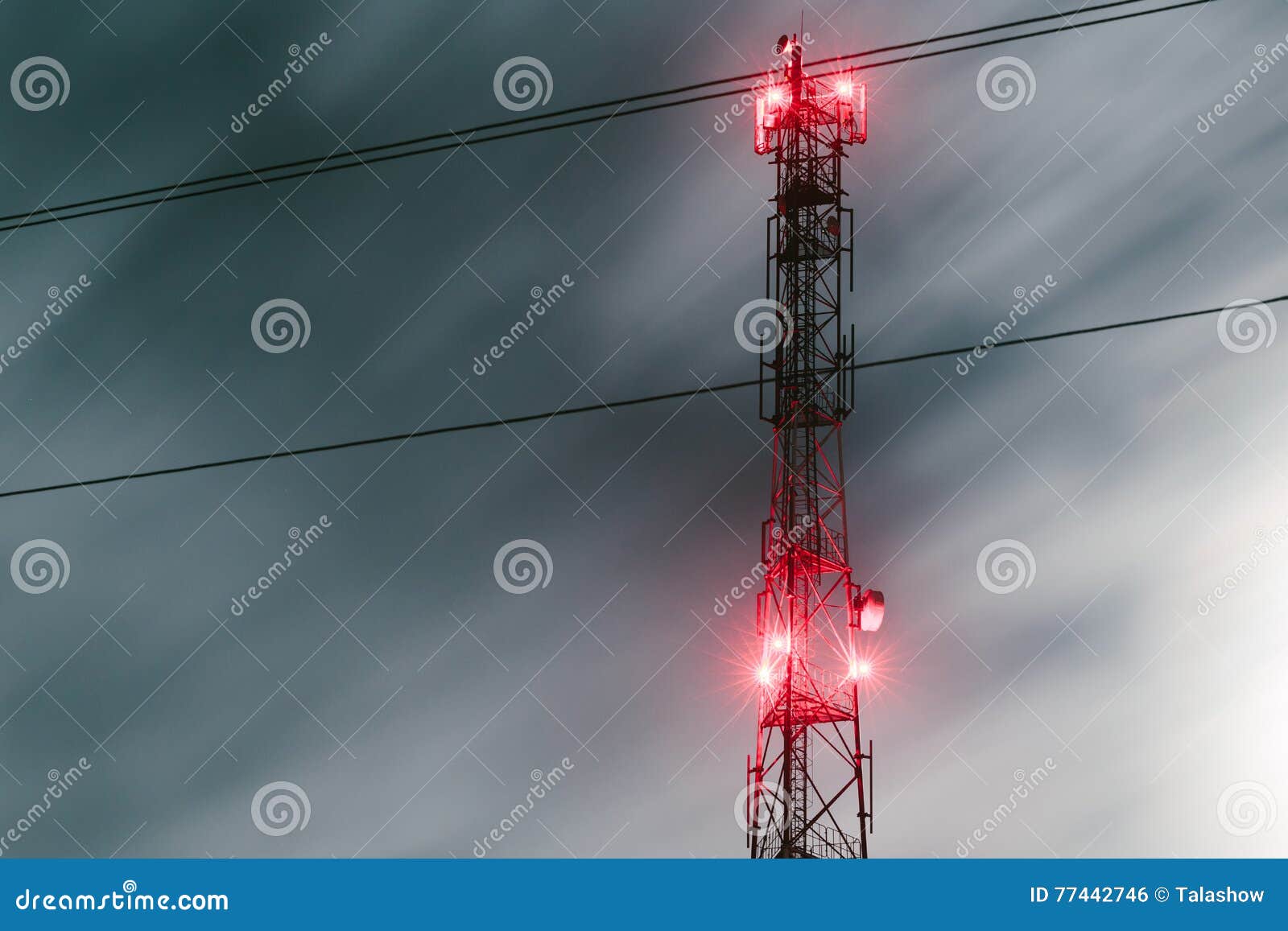 Communication Antenna Tower Stock Photo - Image of communication ...