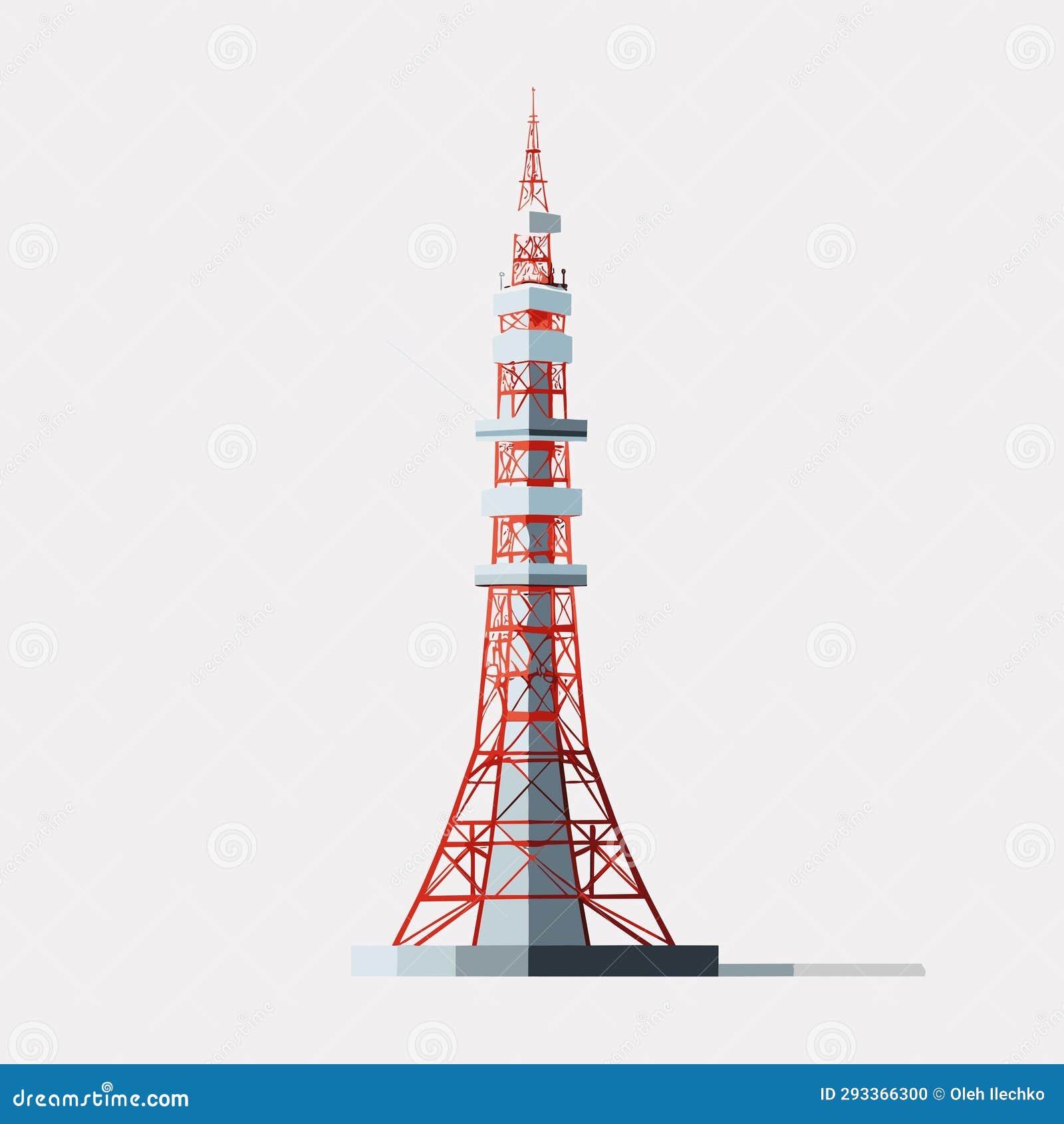 Communication Antenna Tower Vector Flat Isolated Illustration Stock ...