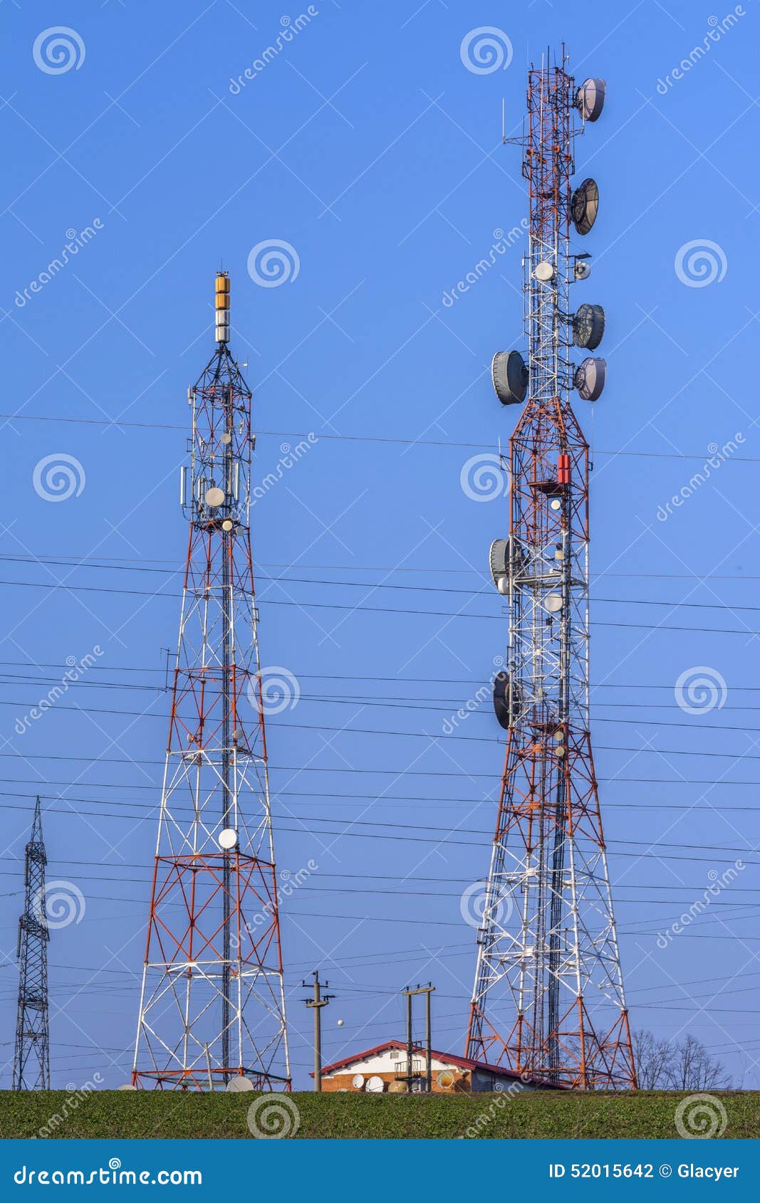 Communication antennas stock photo. Image of generation - 52015642