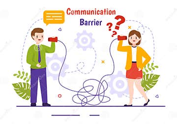 Communication Barrier Vector Illustration with Bad Communications ...