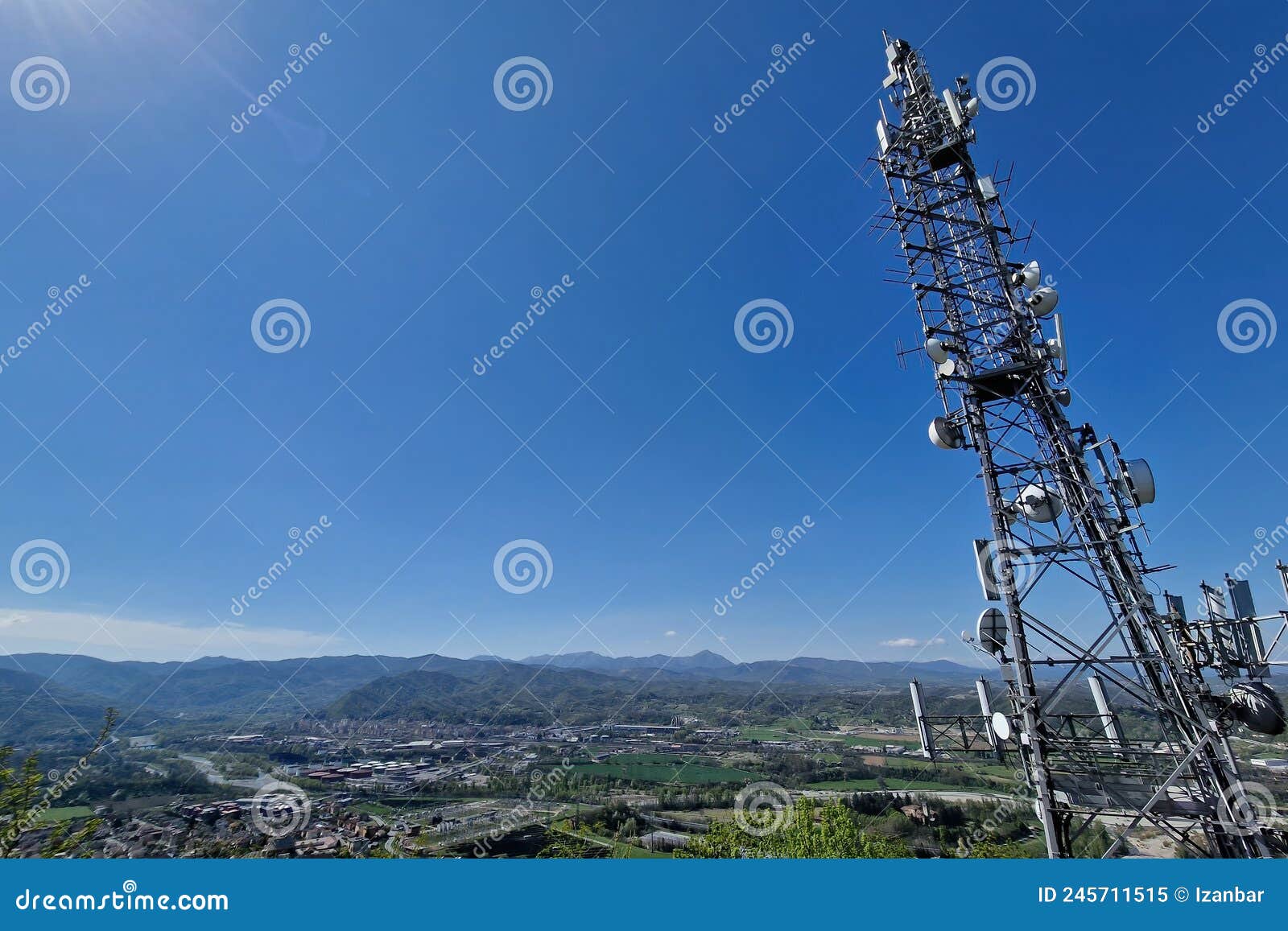 Communication Big Antenna on Blue Sky Stock Image - Image of structure ...