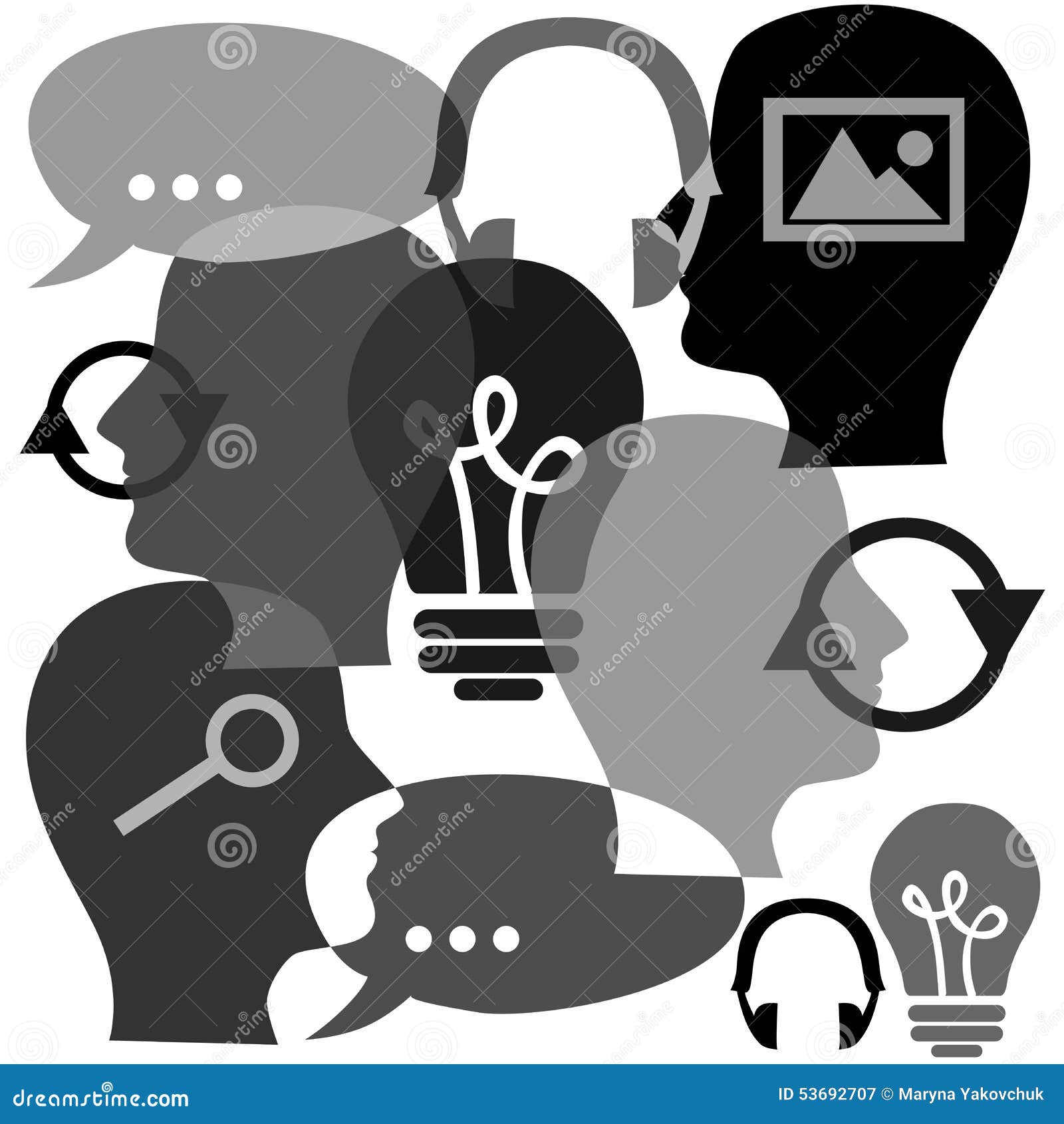 Communication black stock vector. Illustration of communication - 53692707