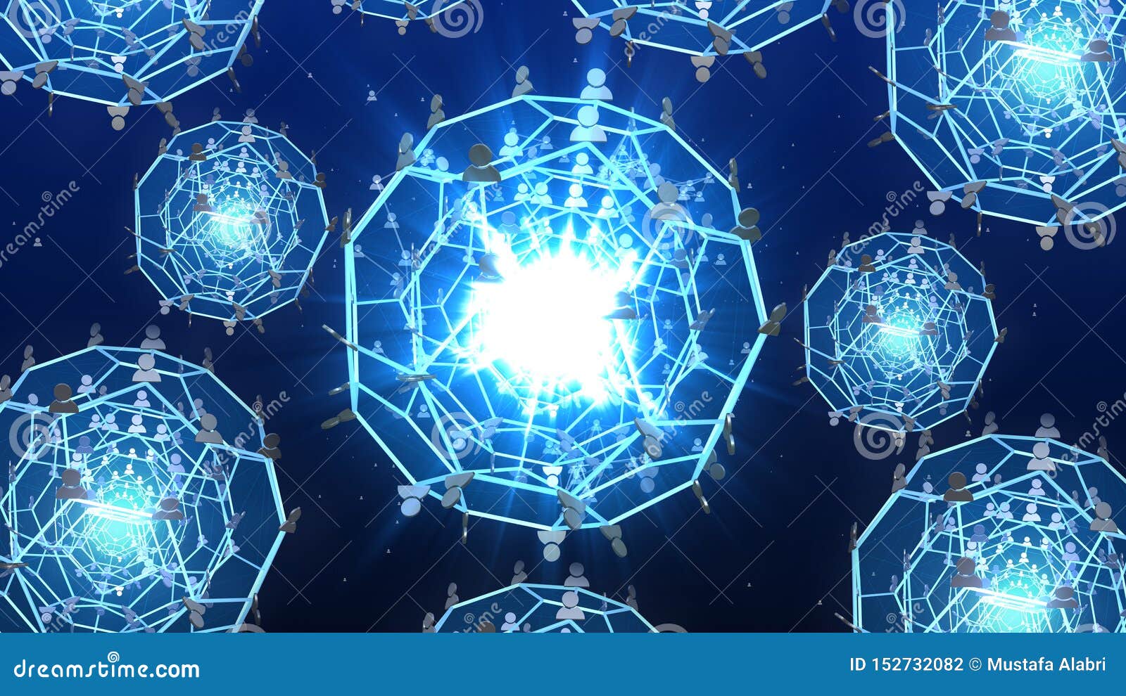 Communication with a Blue Background Stock Illustration - Illustration ...